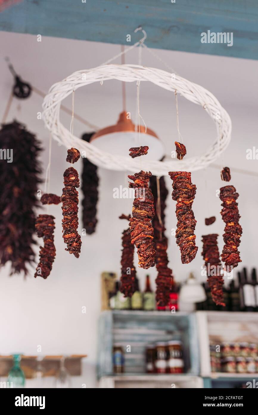 Hanging pieces of meat hi-res stock photography and images - Alamy