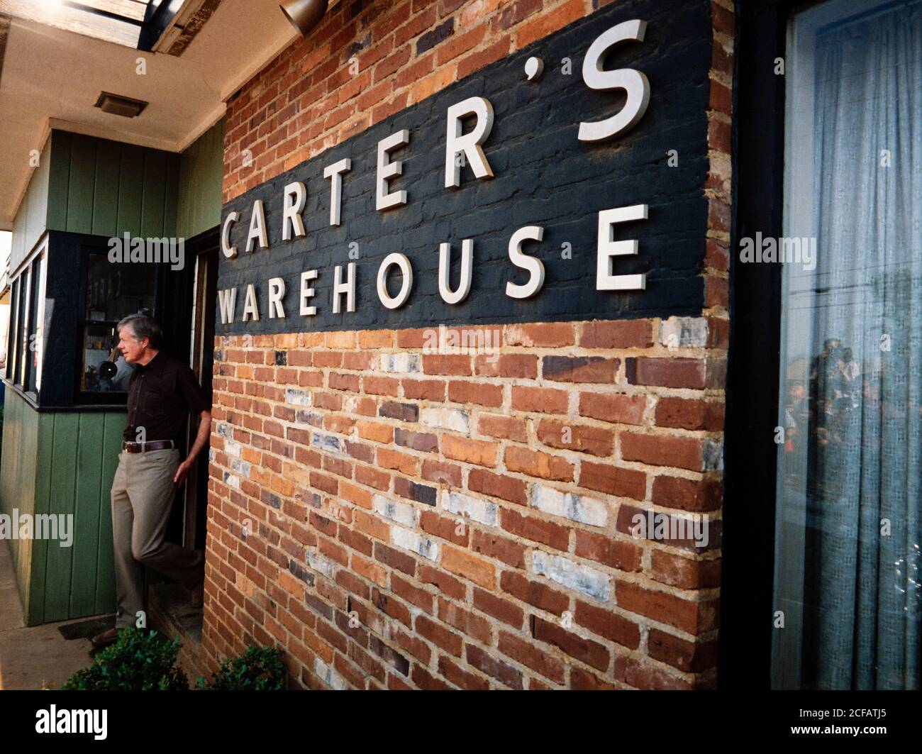 President Jimmy Carter at the Carter Warehouse in Plains, Georgia. A ...
