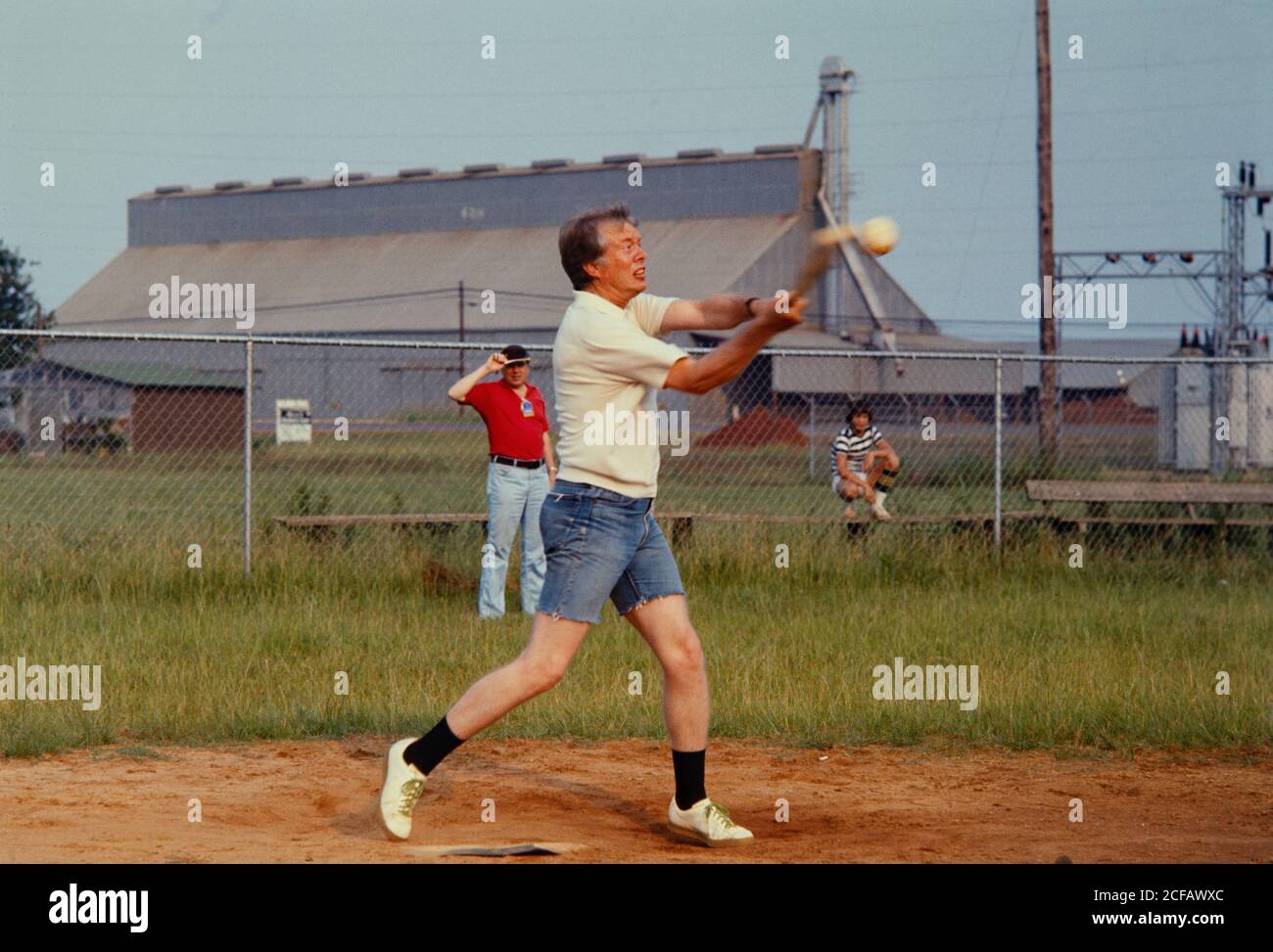 President Jimmy Carter, VP Walter Mondale and teams play softball in ...