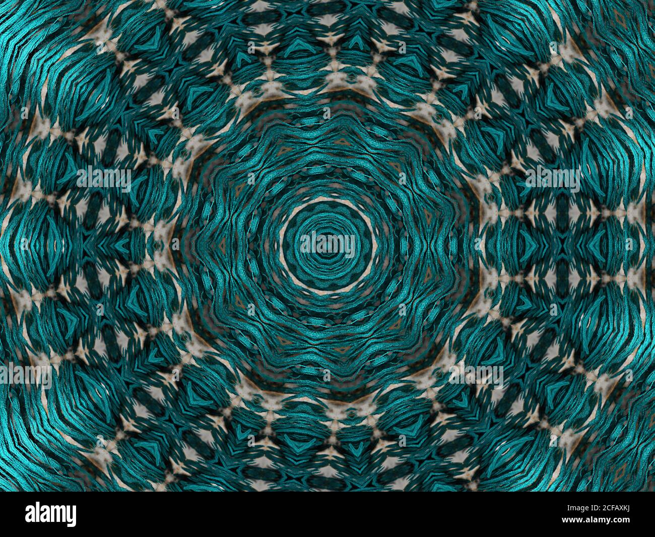 Green Thread Circular Design Created With Kaleidoscopic Effect Stock ...