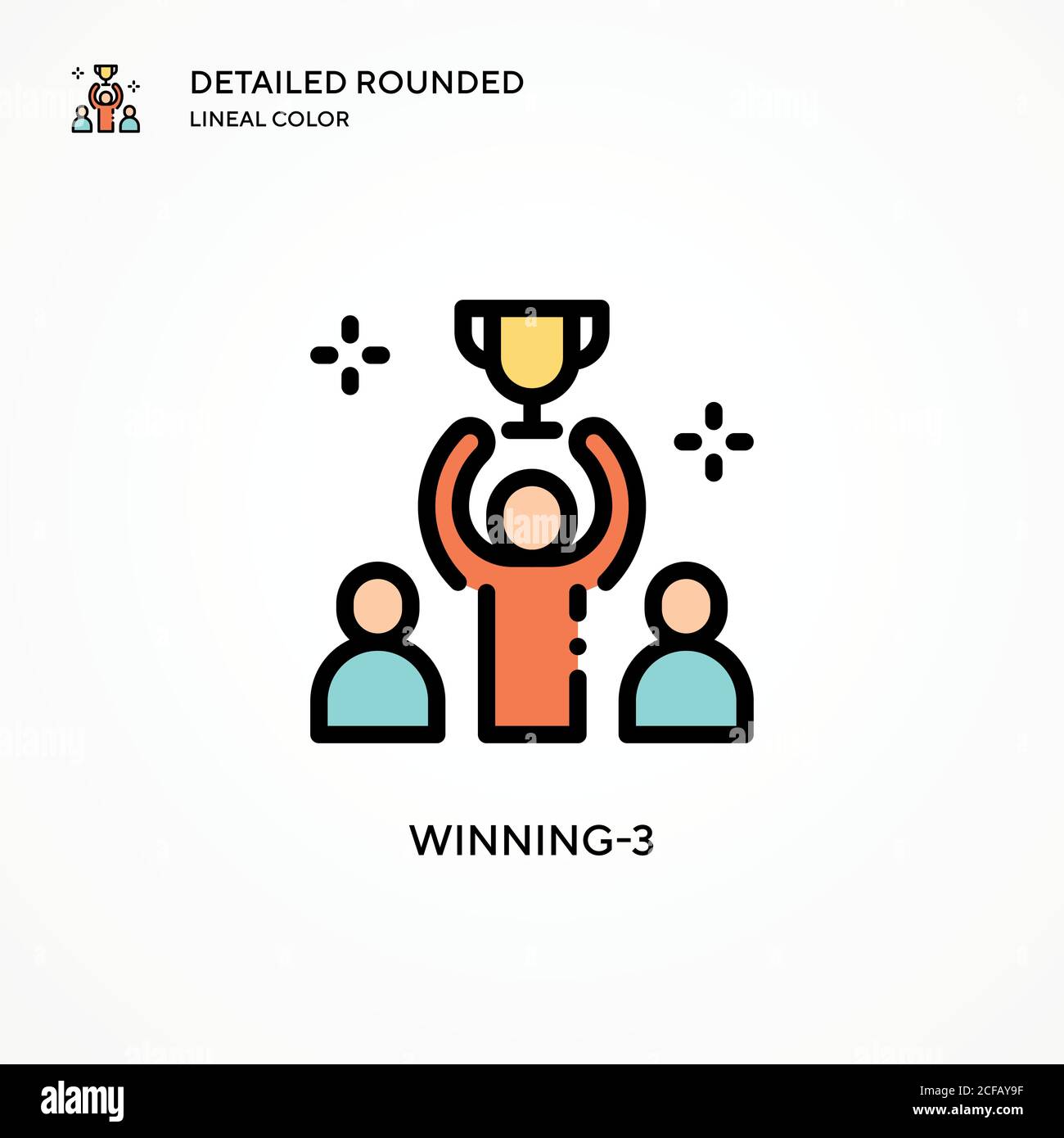 Winning-3 vector icon. Modern vector illustration concepts. Easy to ...