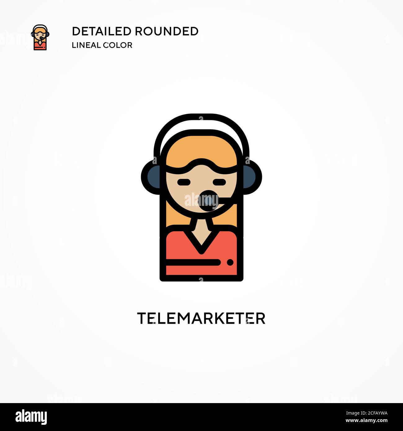 Telemarketer vector icon. Modern vector illustration concepts. Easy to ...