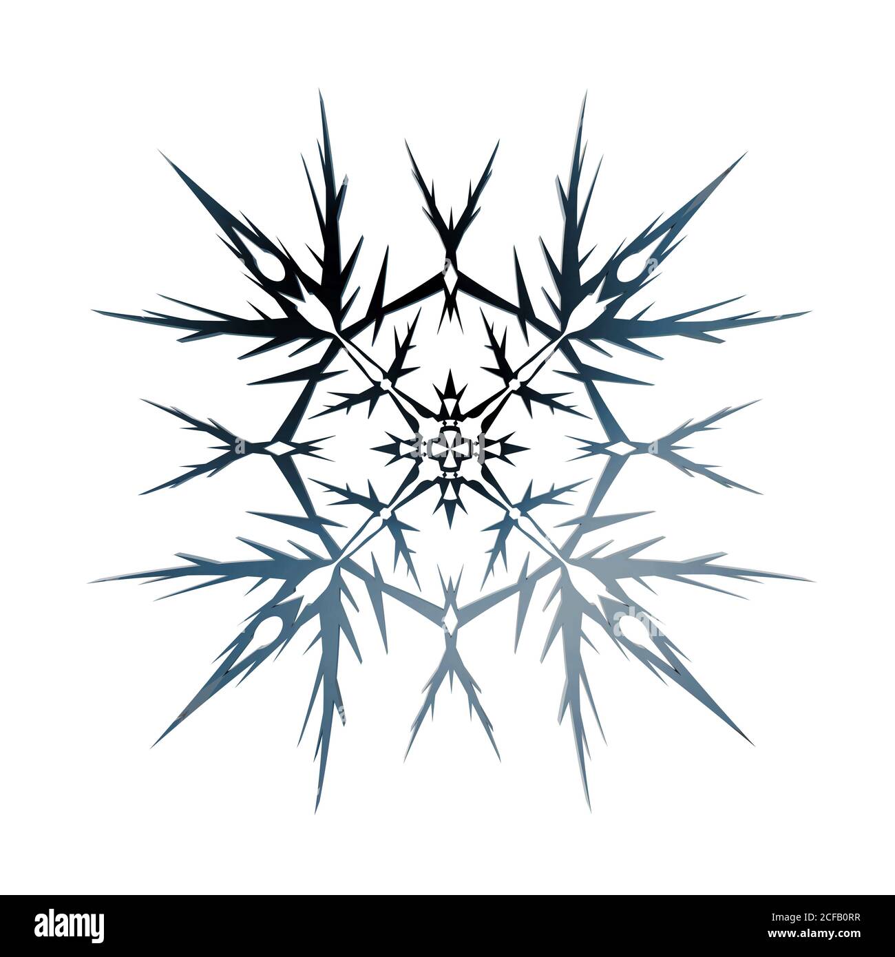 One snowflake. Isolated. 3D Illustration Stock Photo - Alamy