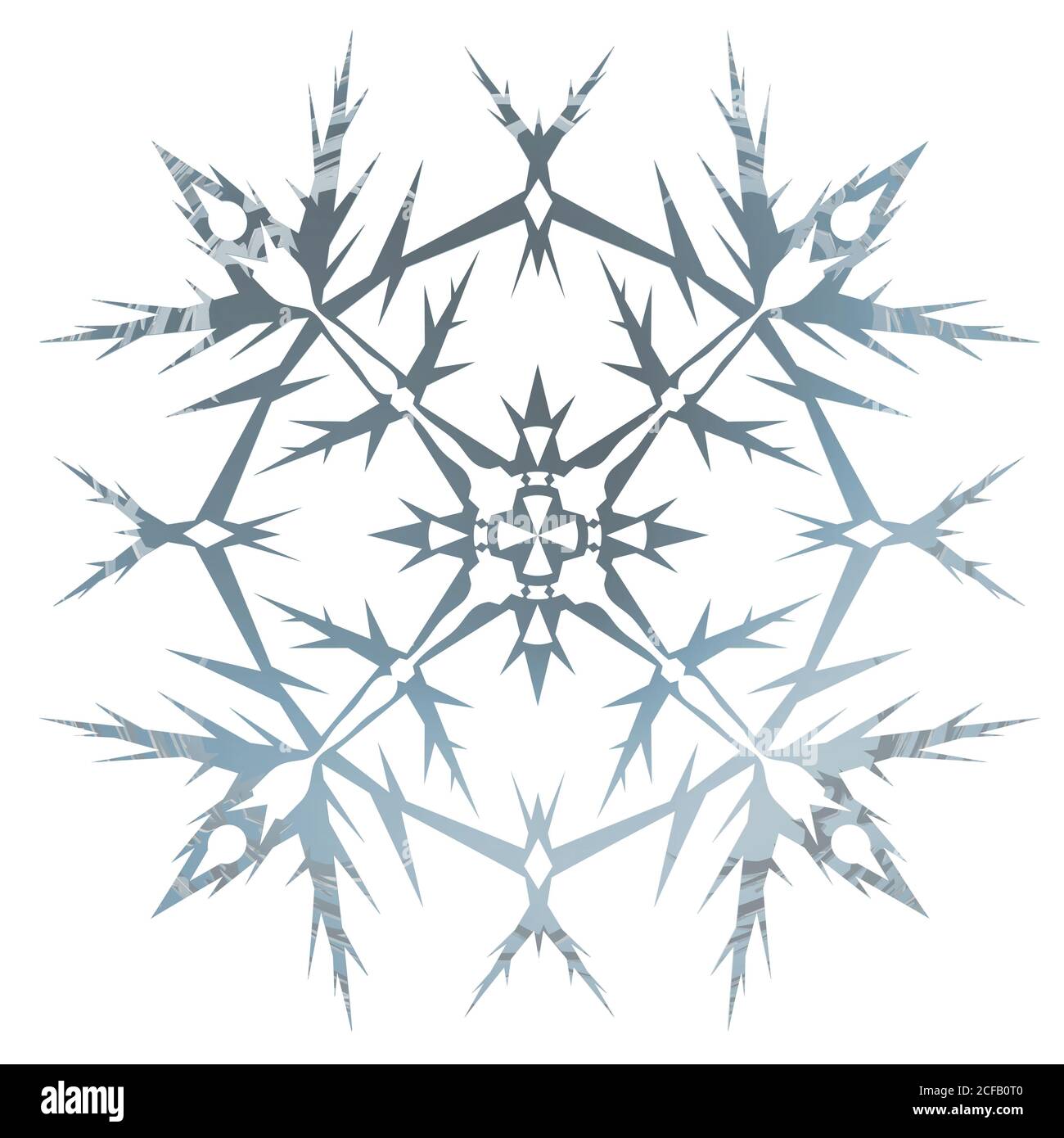 One snowflake. Isolated. 3D Illustration Stock Photo - Alamy