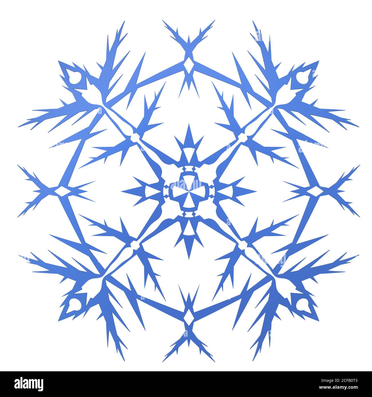 One snowflake. Isolated. 3D Illustration Stock Photo - Alamy
