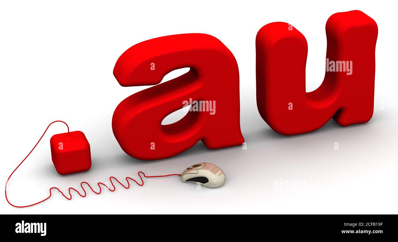 Australian domain .au. Domain name .au WWW connected to computer mouse ...