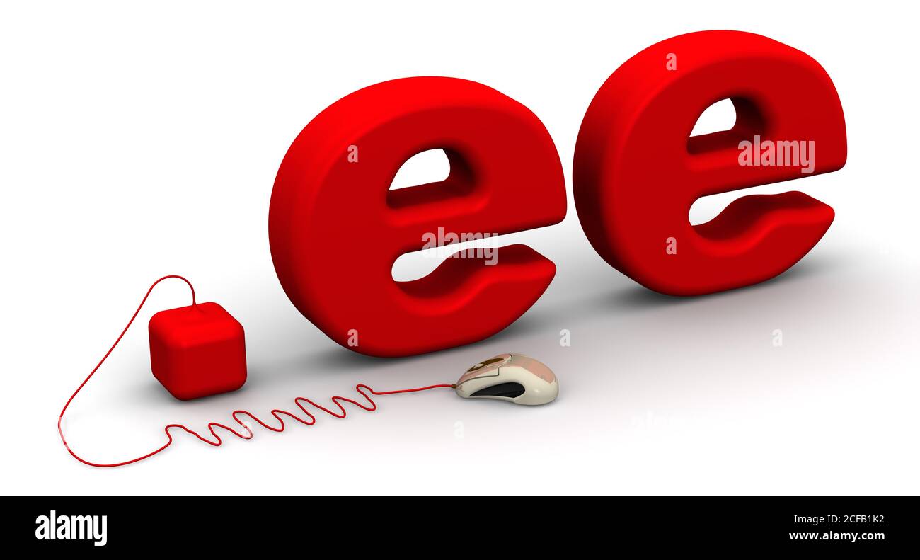 Estonian domain .ee. Domain name .ee and WWW abbreviation made from red ...
