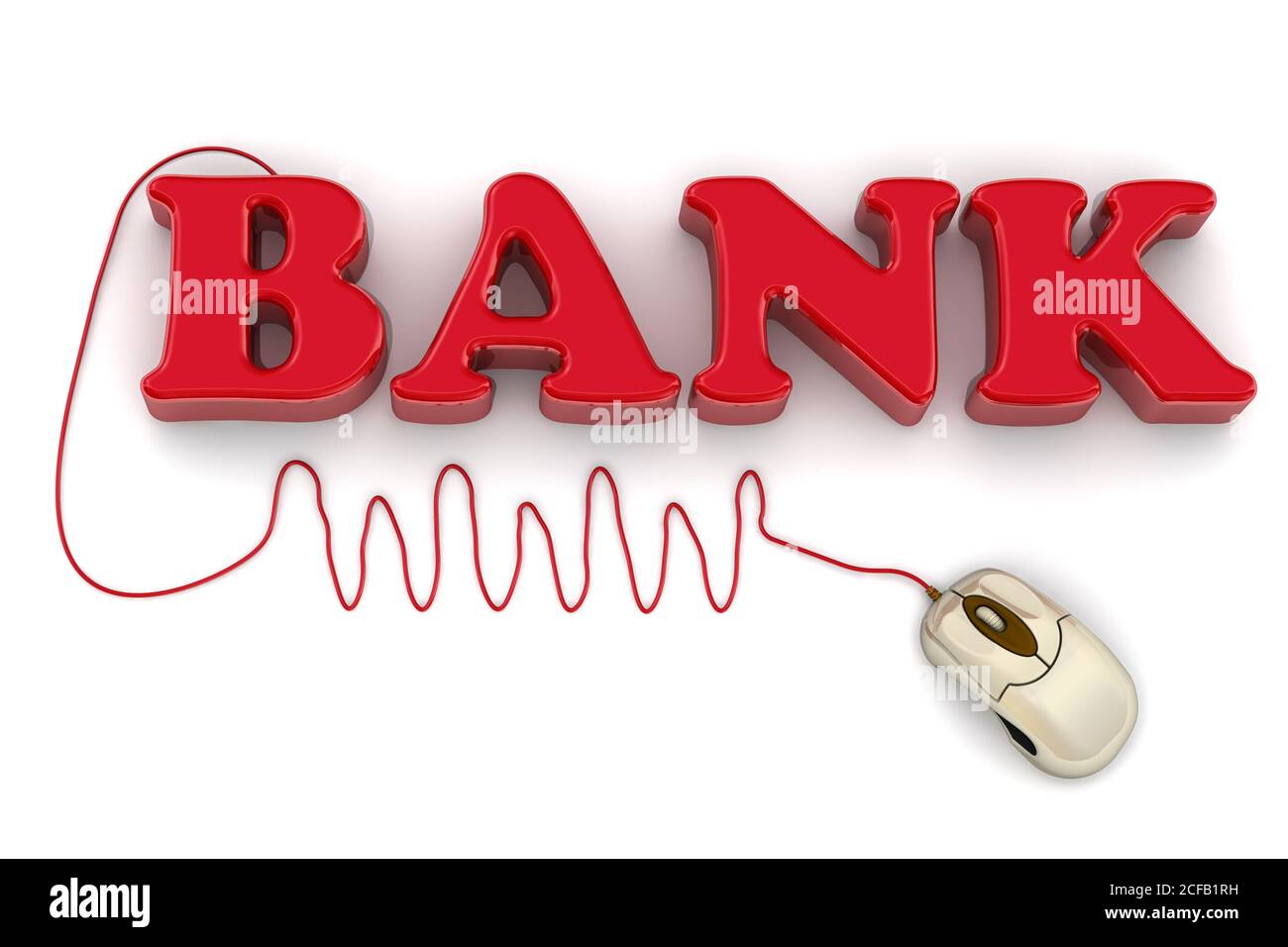 Online banking. Red BANK word and WWW abbreviation connected to ...