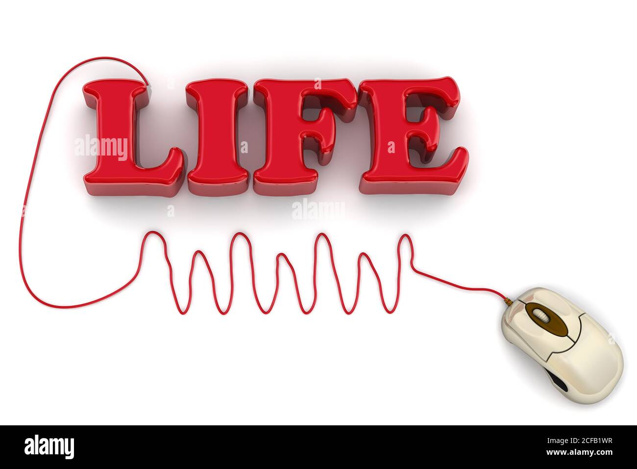 Internet life. Red word LIFE and WWW abbreviation is made from red ...