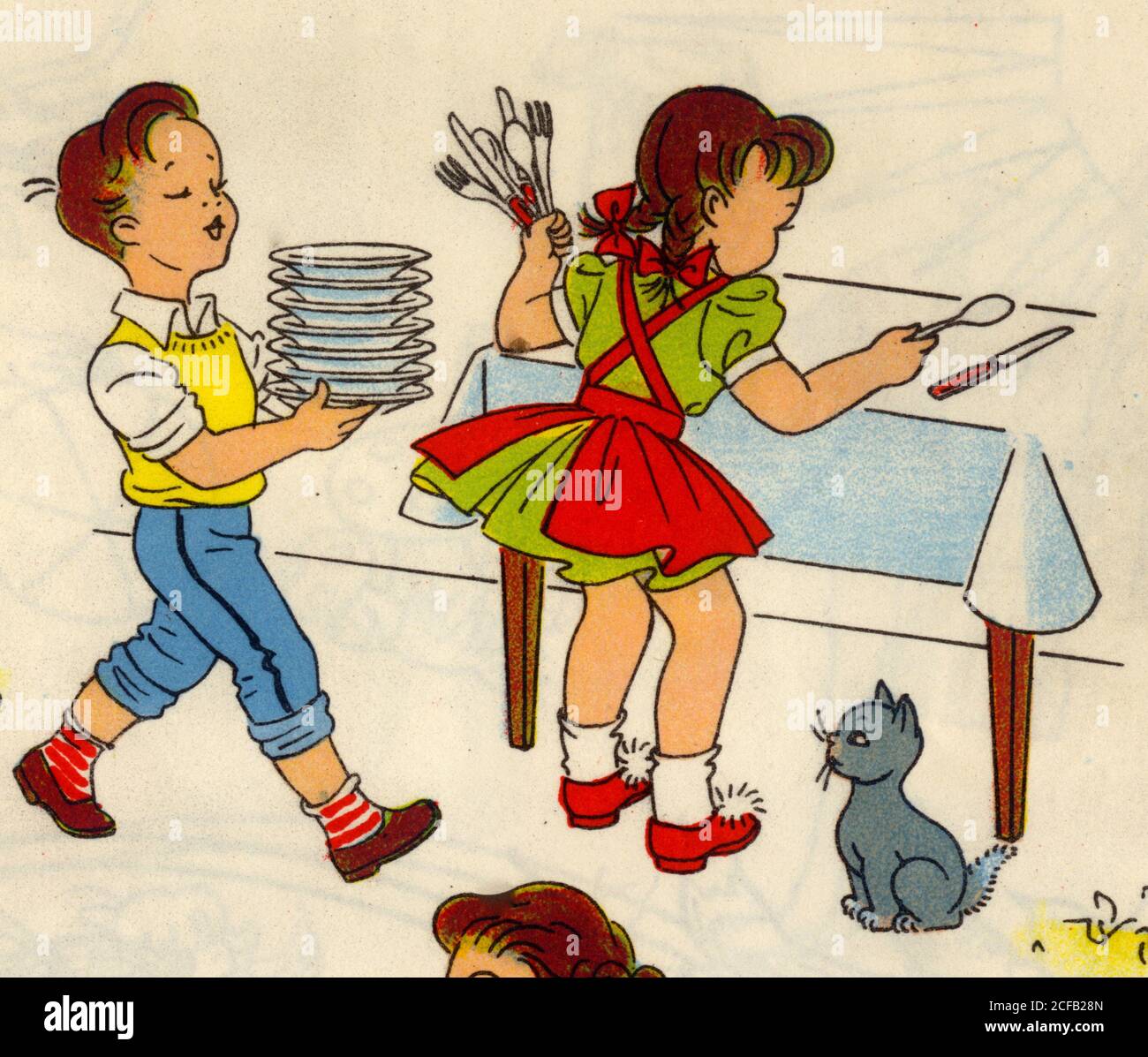 Child Set The Table Clipart