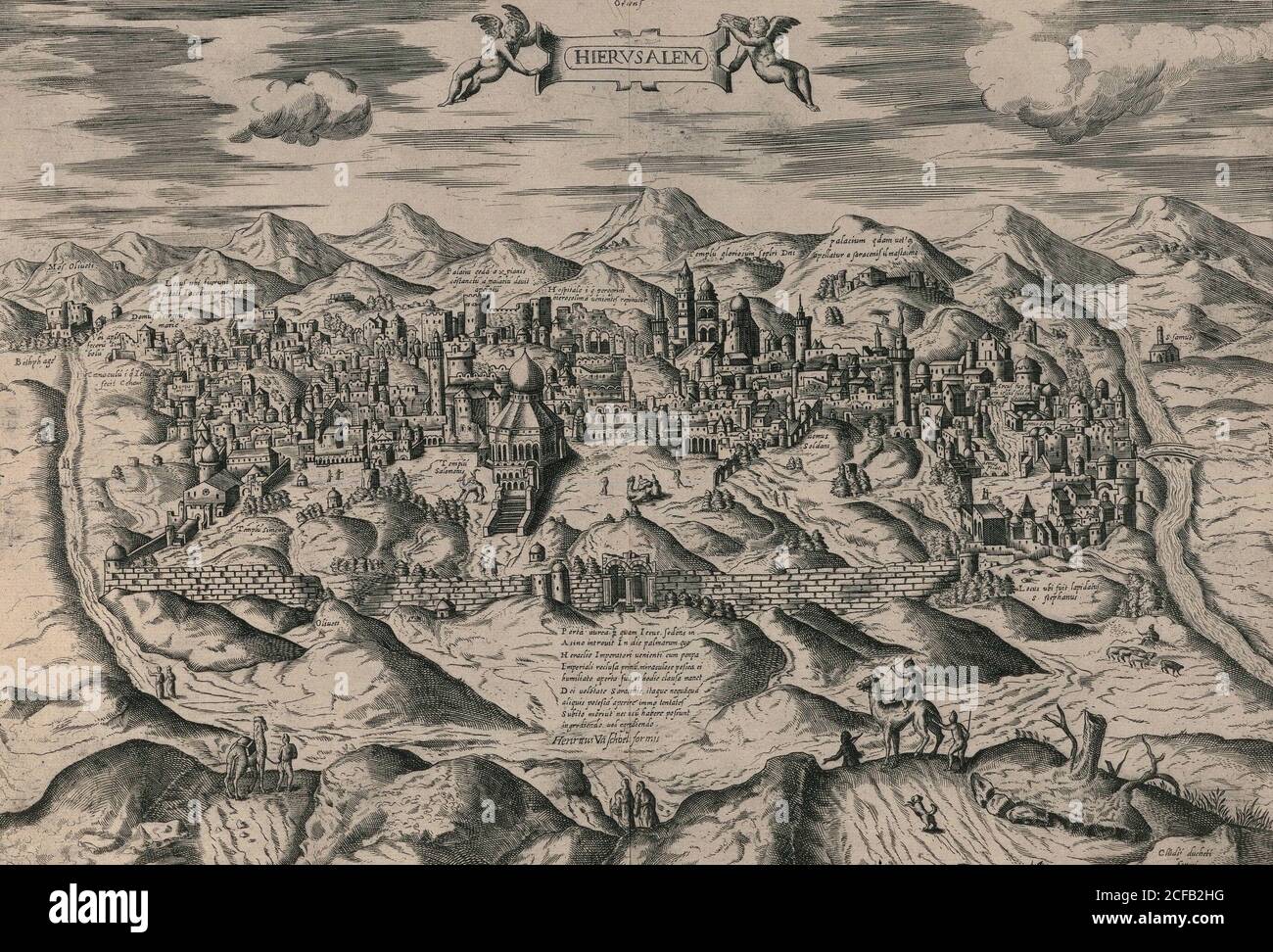 Antique Map of Jerusalem Stock Photo - Alamy