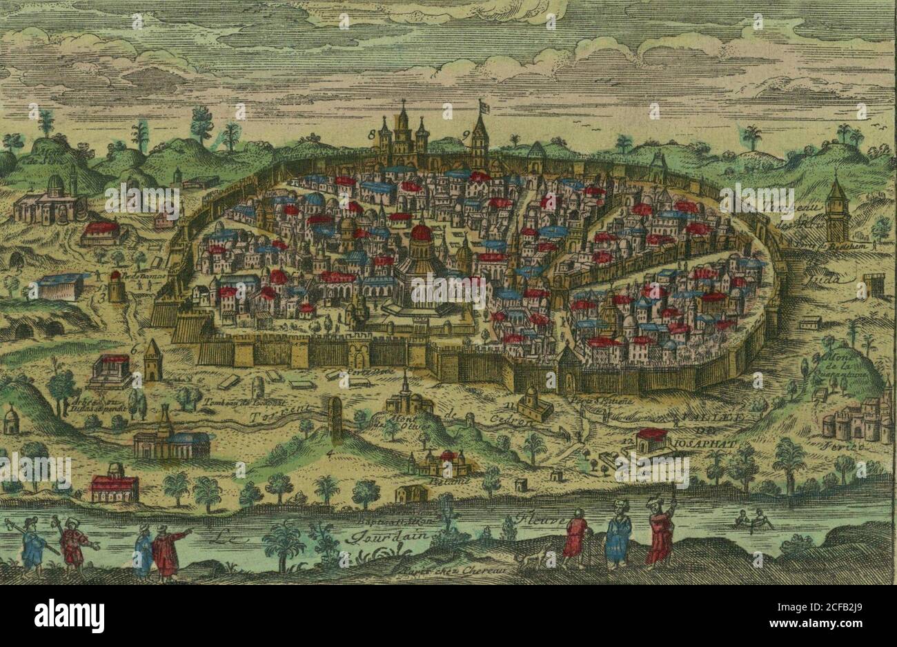 Antique Map of Jerusalem Stock Photo - Alamy