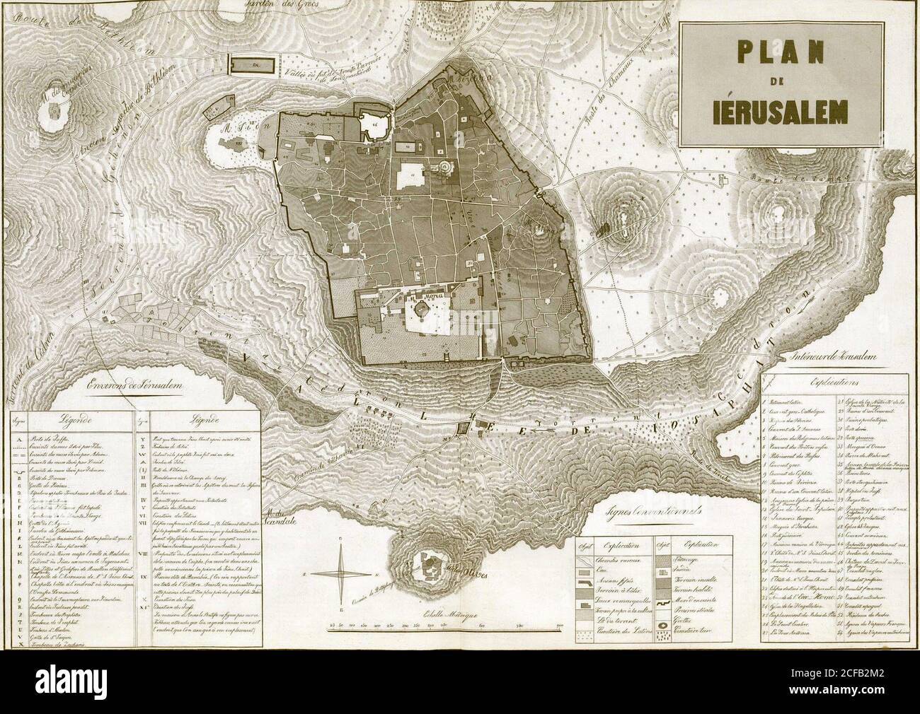 Antique Map of Jerusalem Stock Photo - Alamy