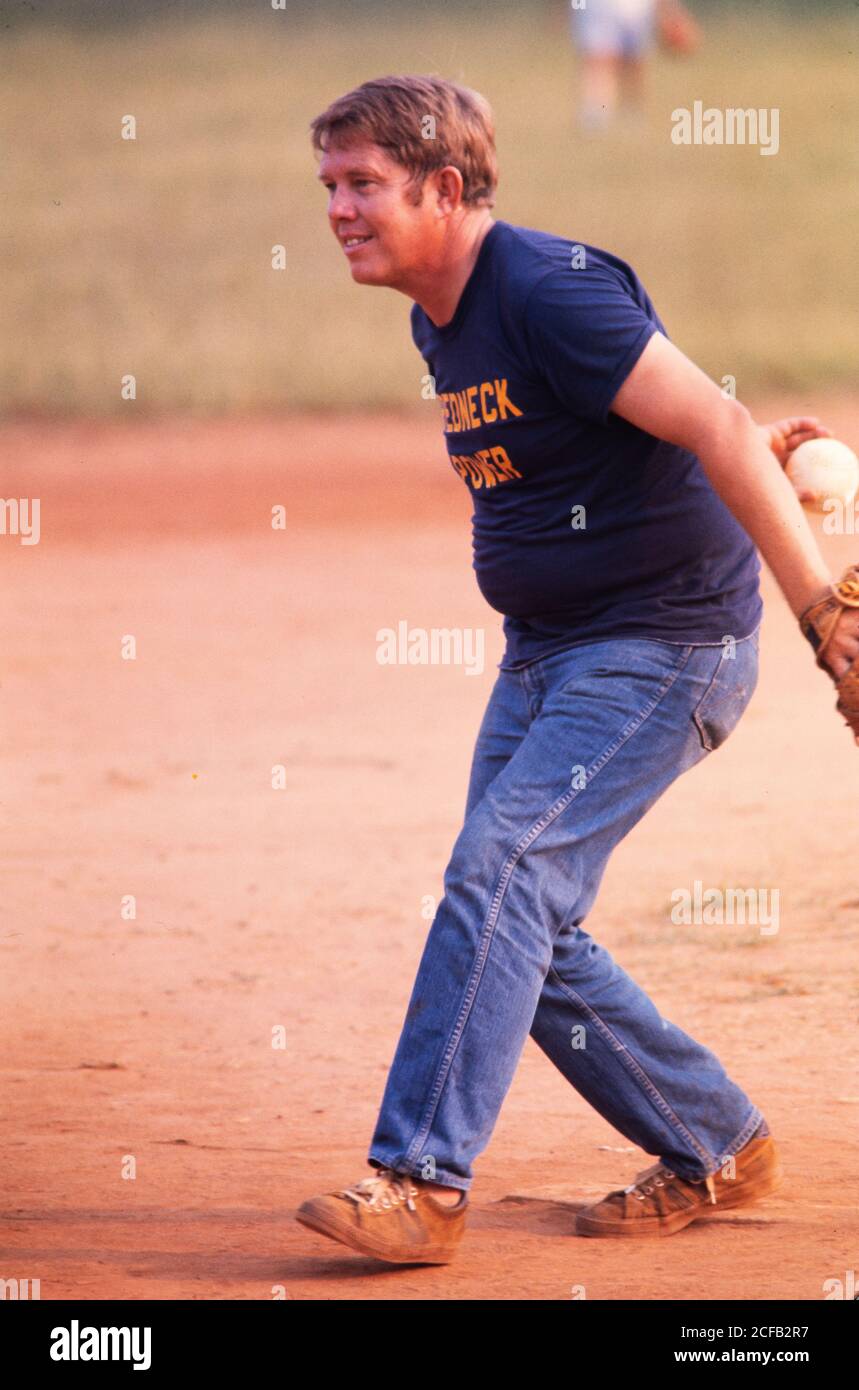 President Jimmy Carter plays softball 1976 - 1979 with off duty Secret ...