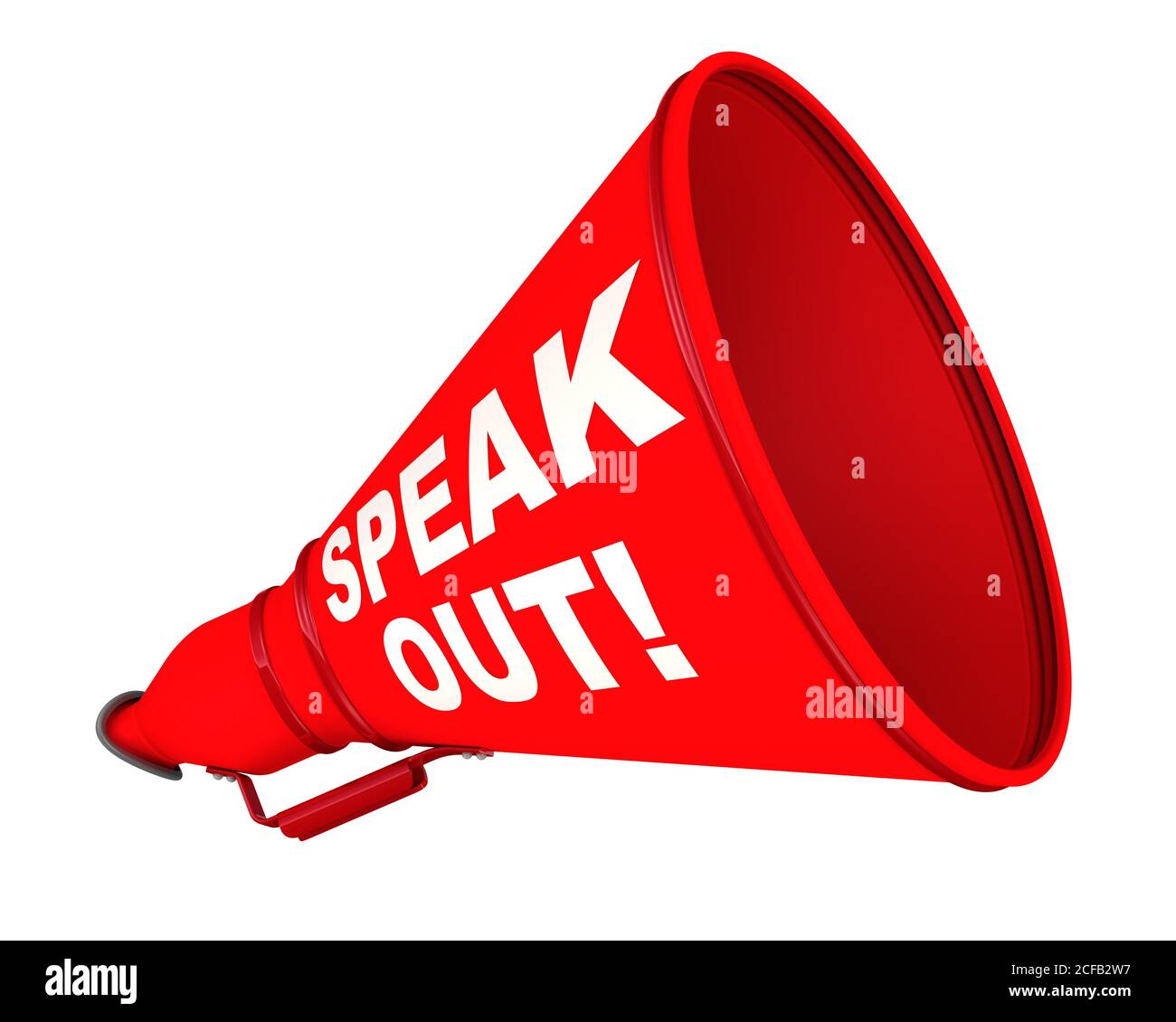 Speak out! The labeled megaphone. One red megaphone with white text ...