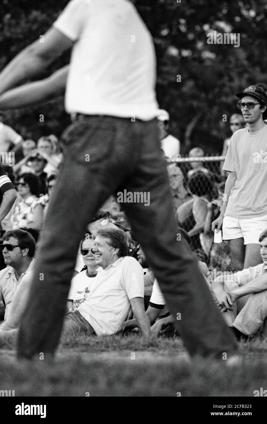 President Jimmy Carter plays softball 1976 - 1979 with off duty Secret ...
