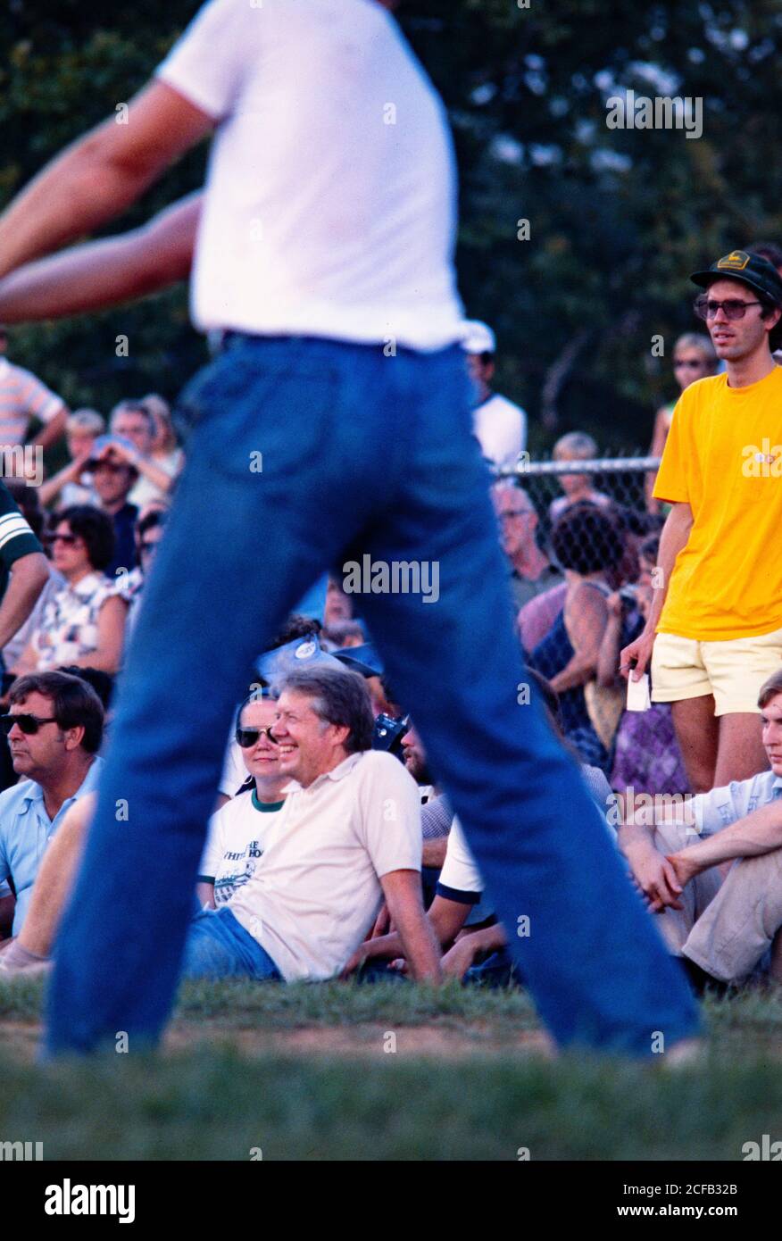President Jimmy Carter plays softball 1976 - 1979 with off duty Secret ...