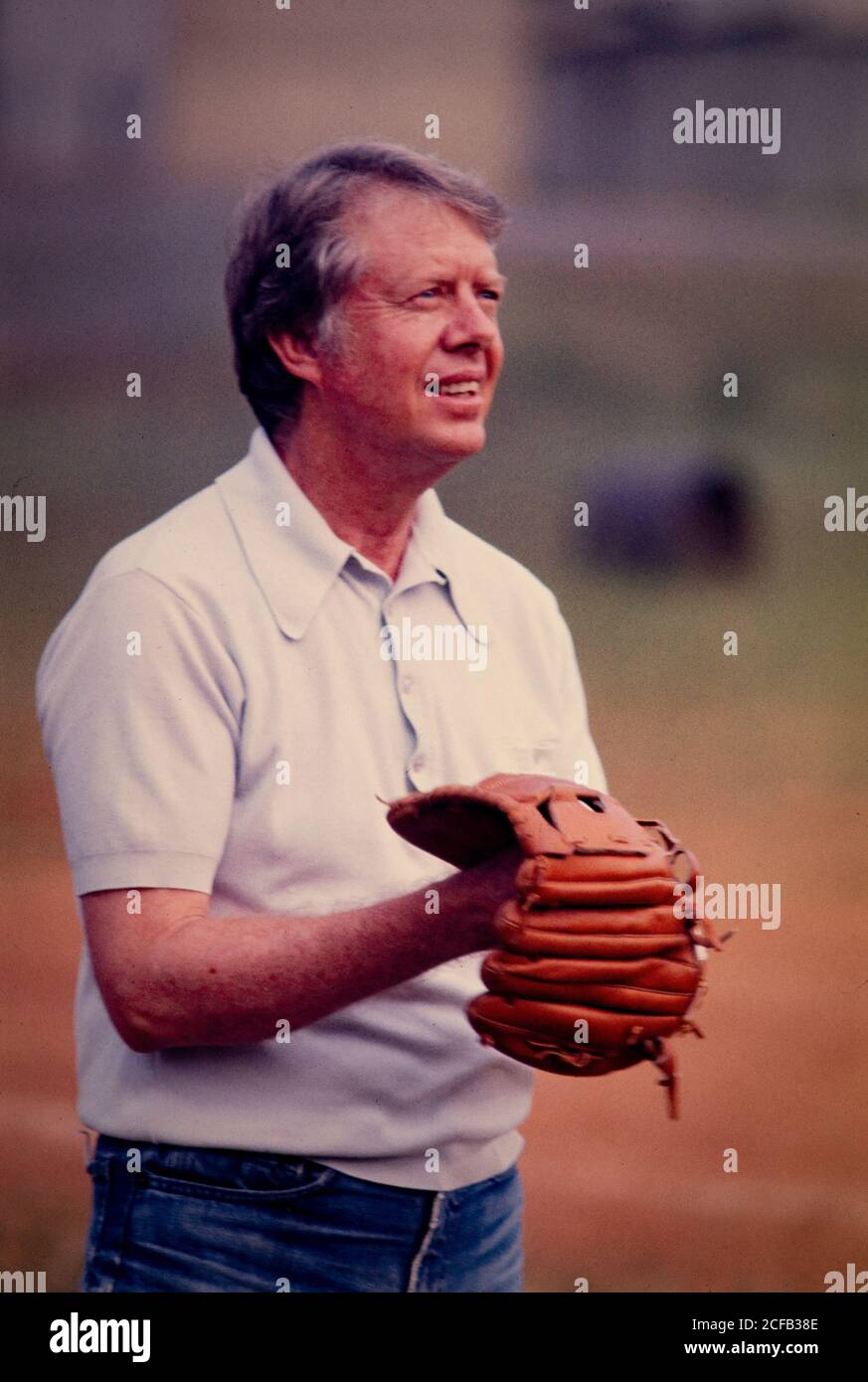 President Jimmy Carter plays softball 1976 - 1979 with off duty Secret ...
