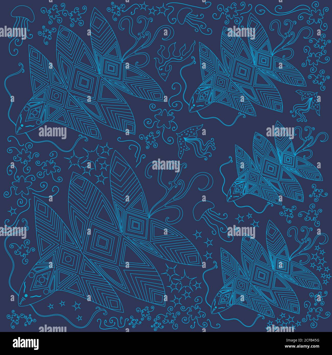 Happy sea creatures Stock Vector Images - Alamy