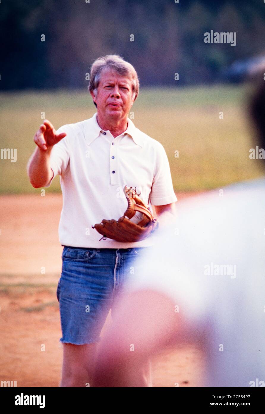 President Jimmy Carter plays softball 1976 - 1979 with off duty Secret ...