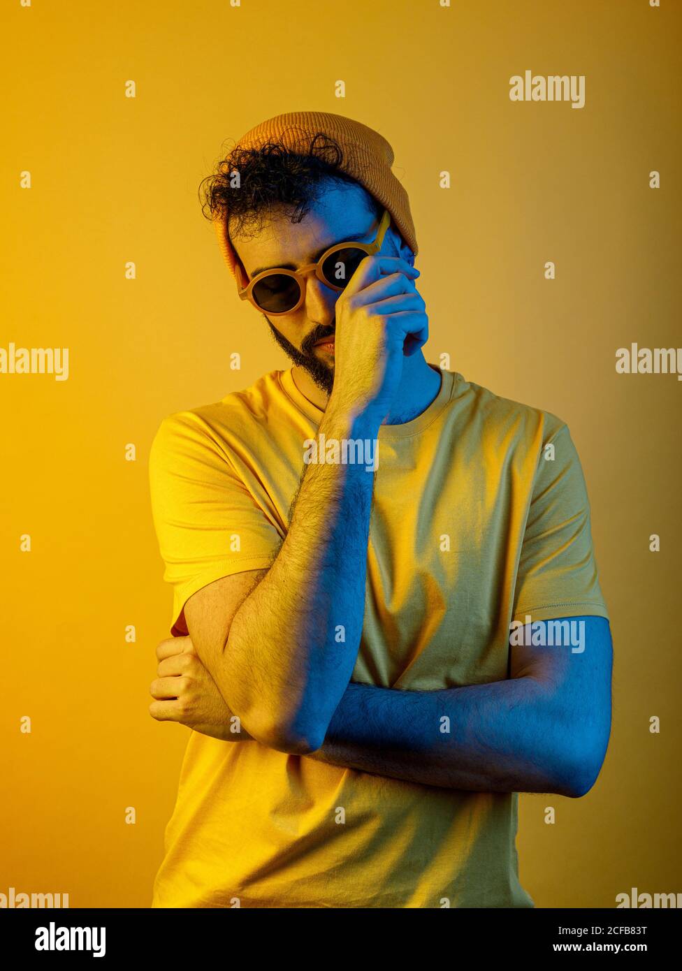 Male under face hi-res stock photography and images - Alamy