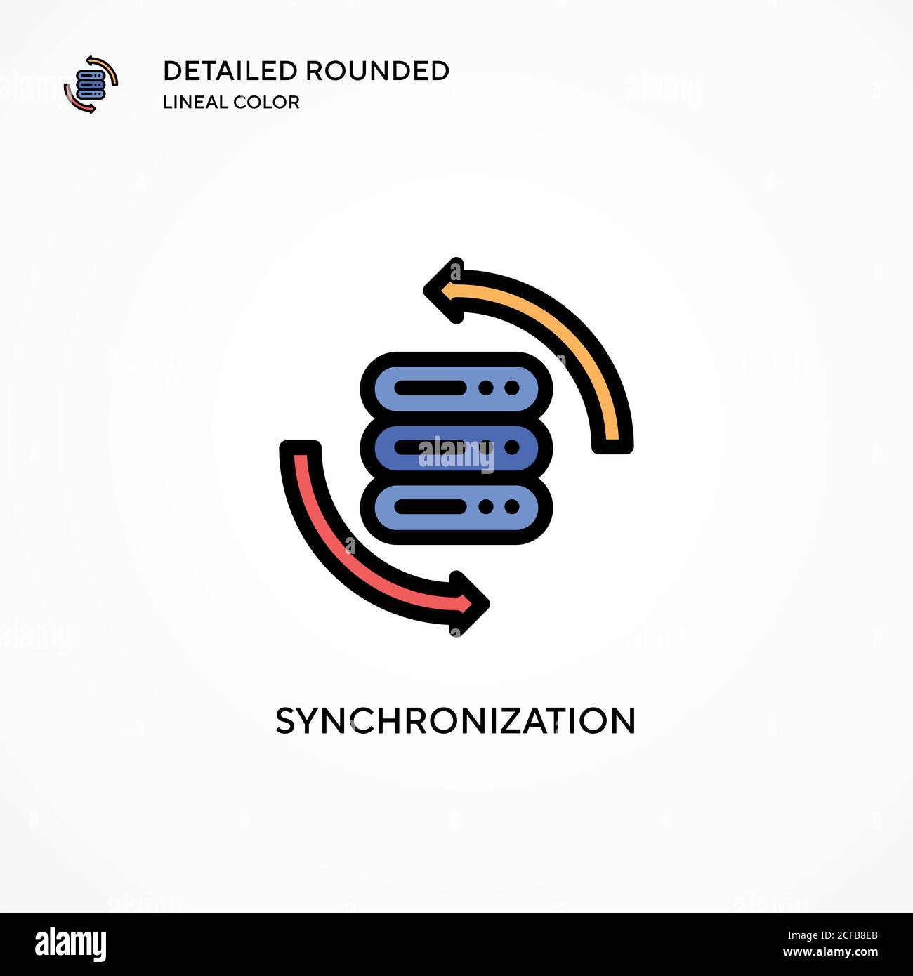 Synchronization vector icon. Modern vector illustration concepts. Easy ...