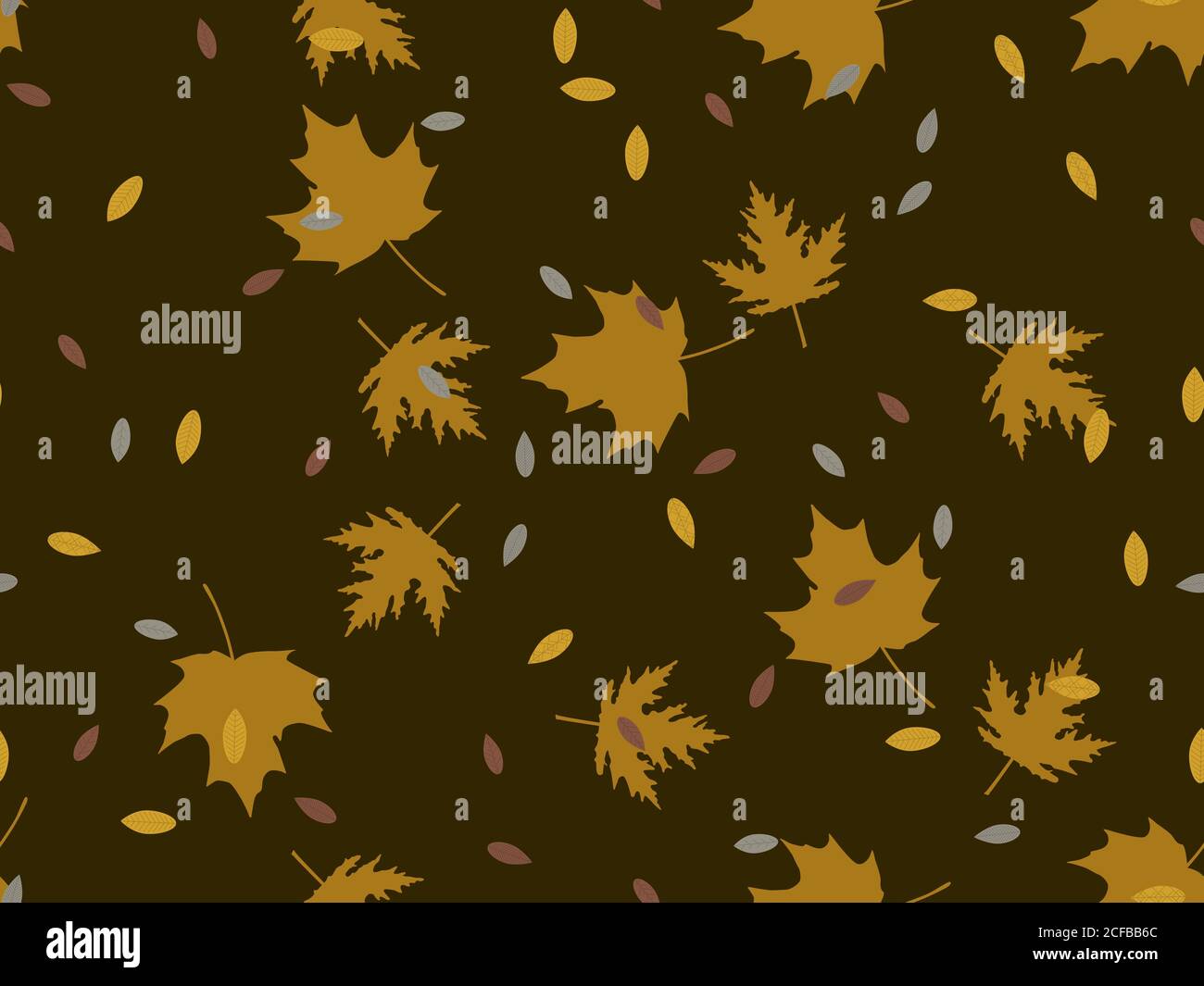 Autumn leaves seamless pattern. Falling leaves, leaf fall. Oak and ...