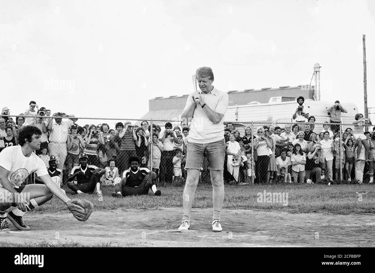 President Jimmy Carter plays softball 1976 - 1979 with off duty Secret ...