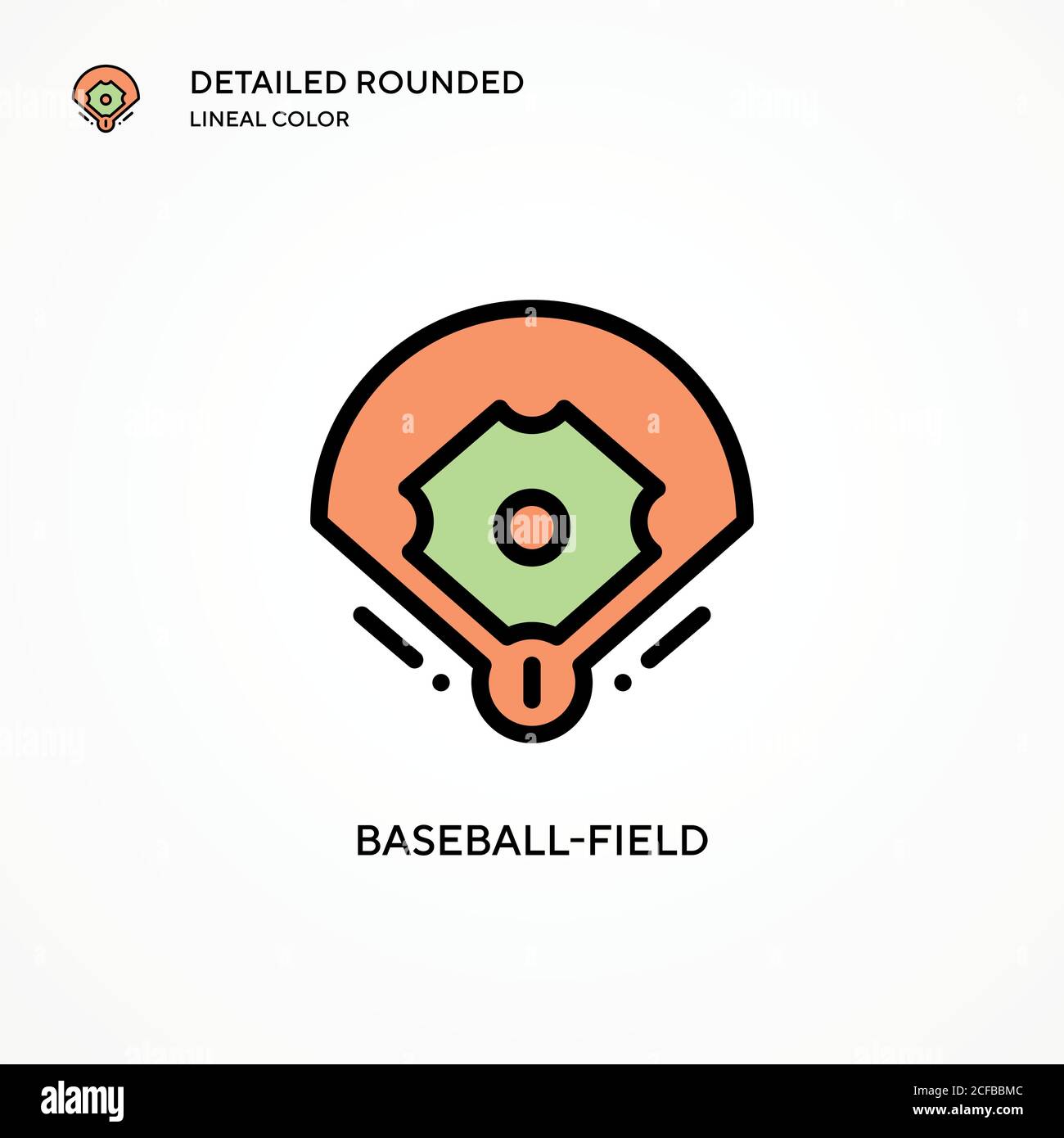 Baseball-field vector icon. Modern vector illustration concepts. Easy ...