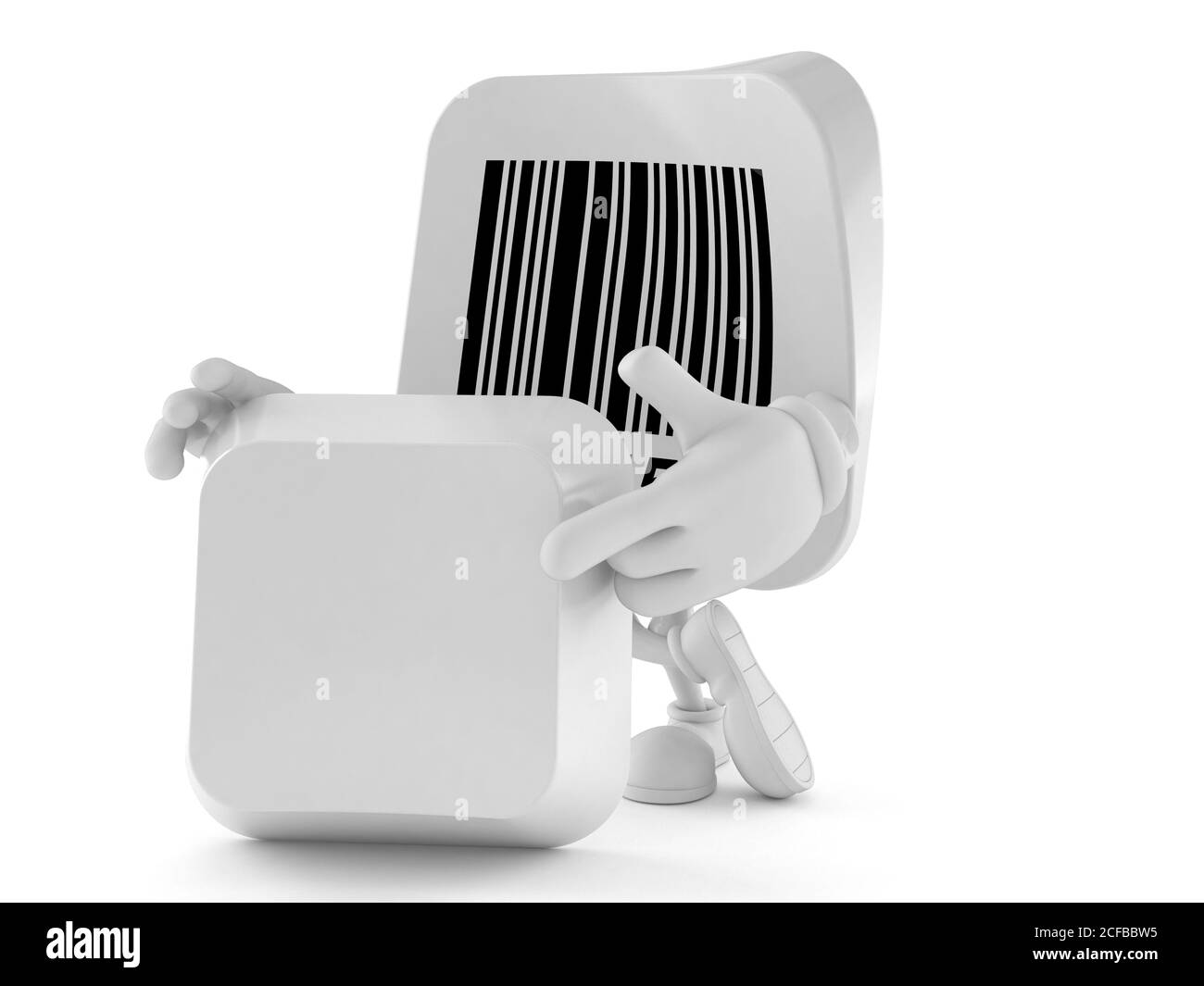 Barcode character with blank keyboard key isolated on white background ...