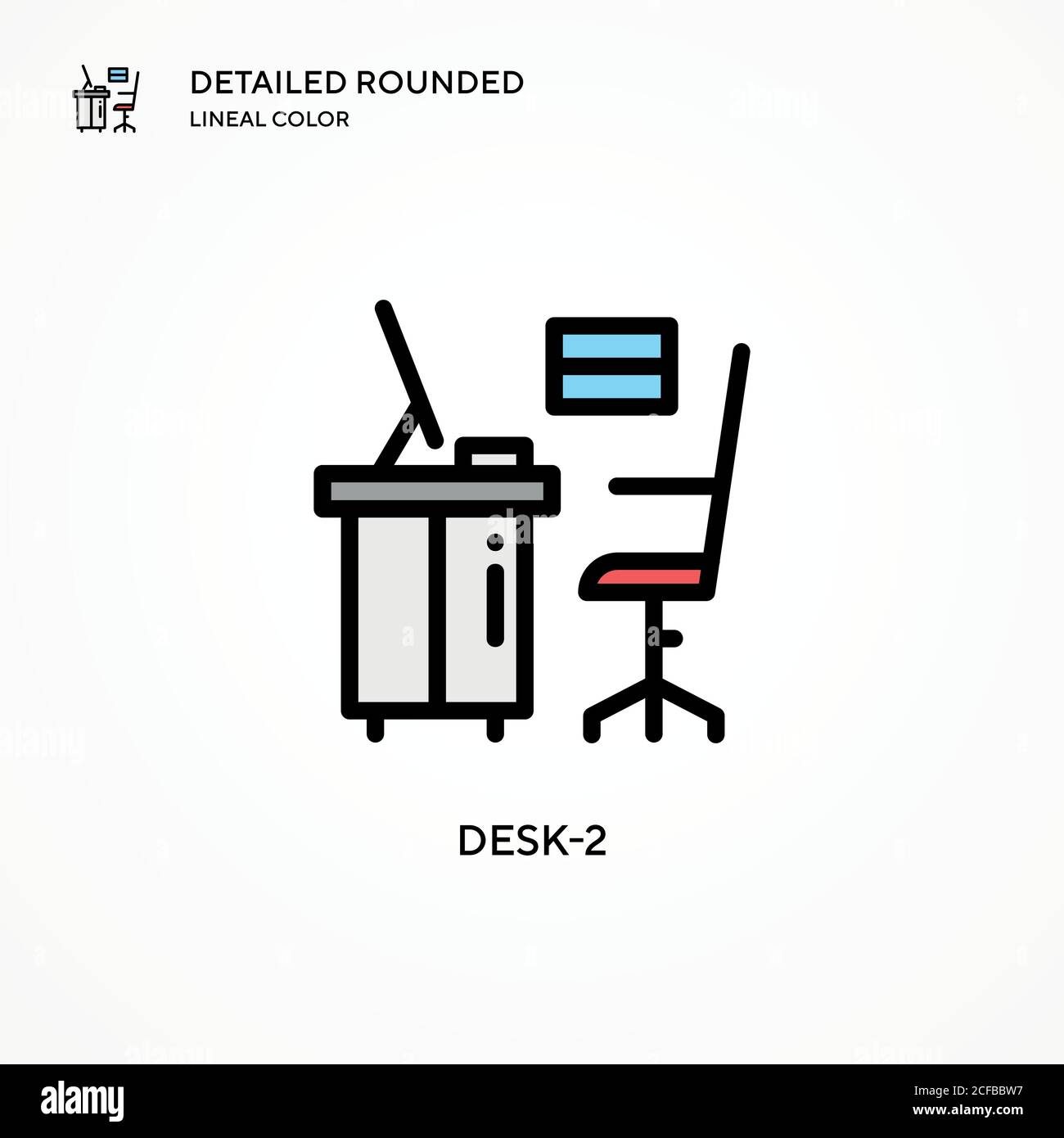 Desk-2 vector icon. Modern vector illustration concepts. Easy to edit ...