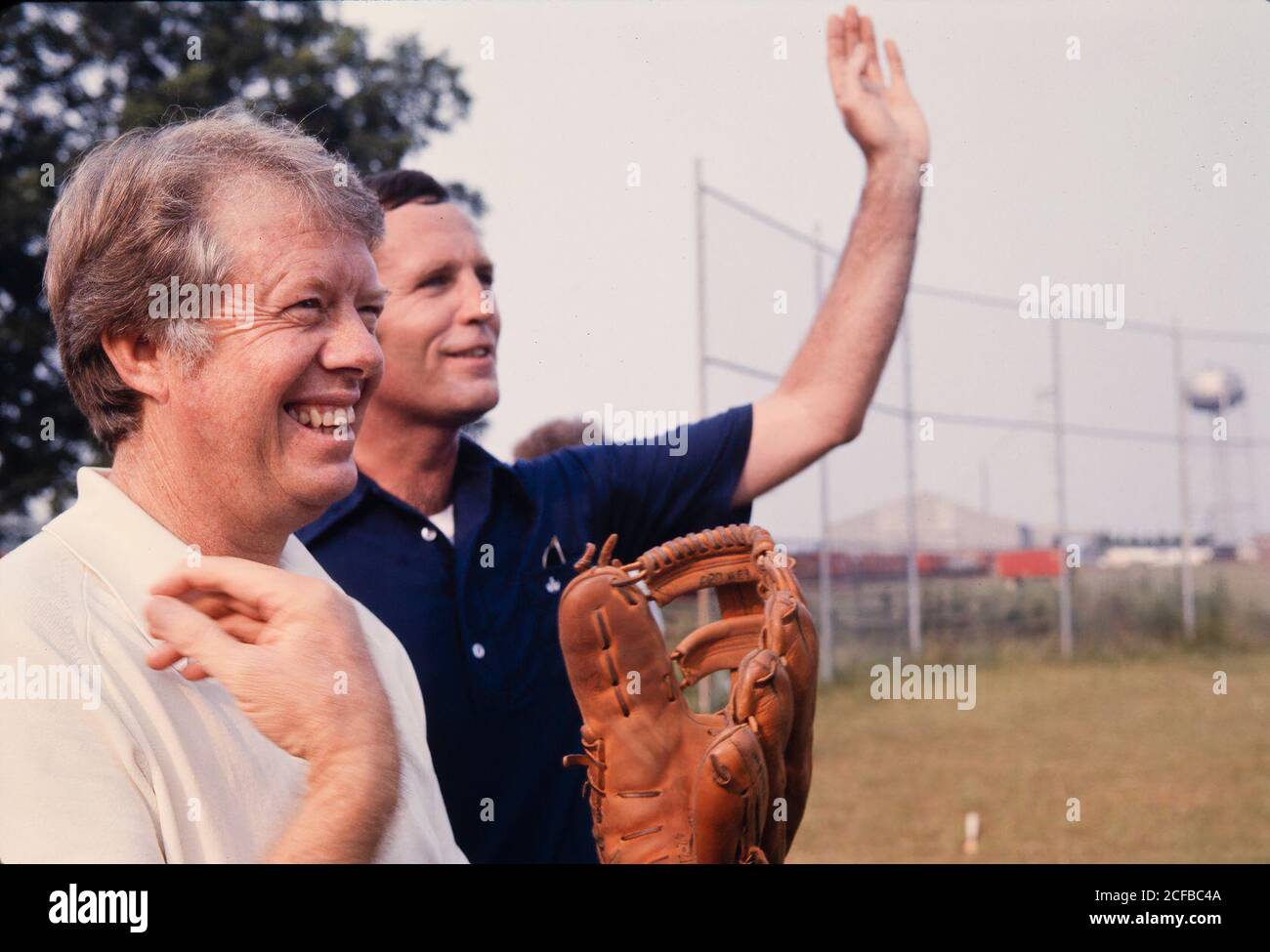 President Jimmy Carter plays softball 1976 - 1979 with off duty Secret ...