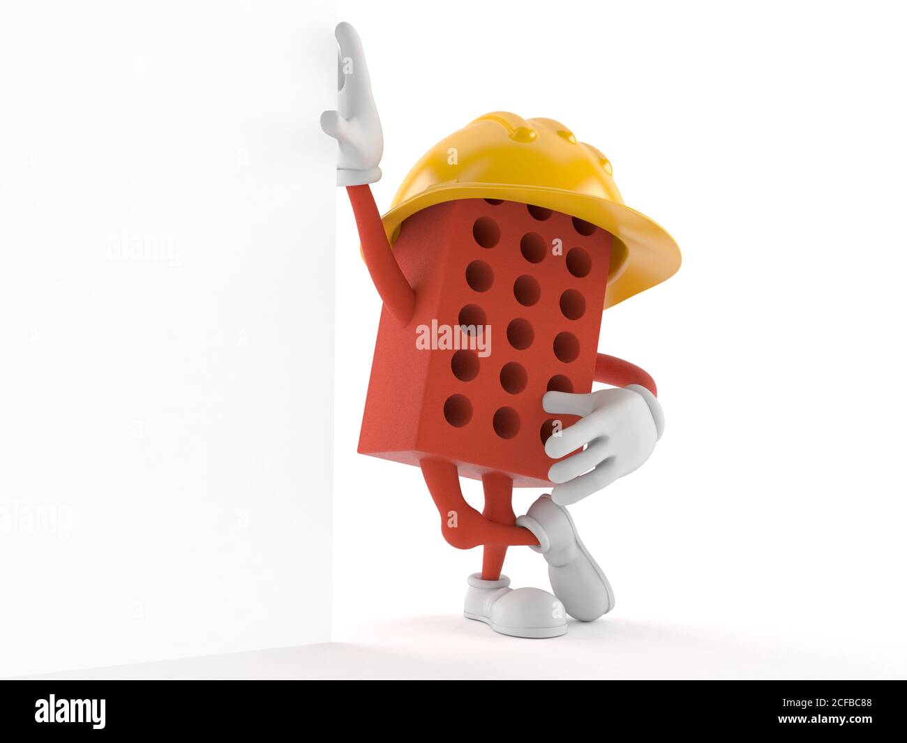 Brick character isolated on white background Stock Photo - Alamy