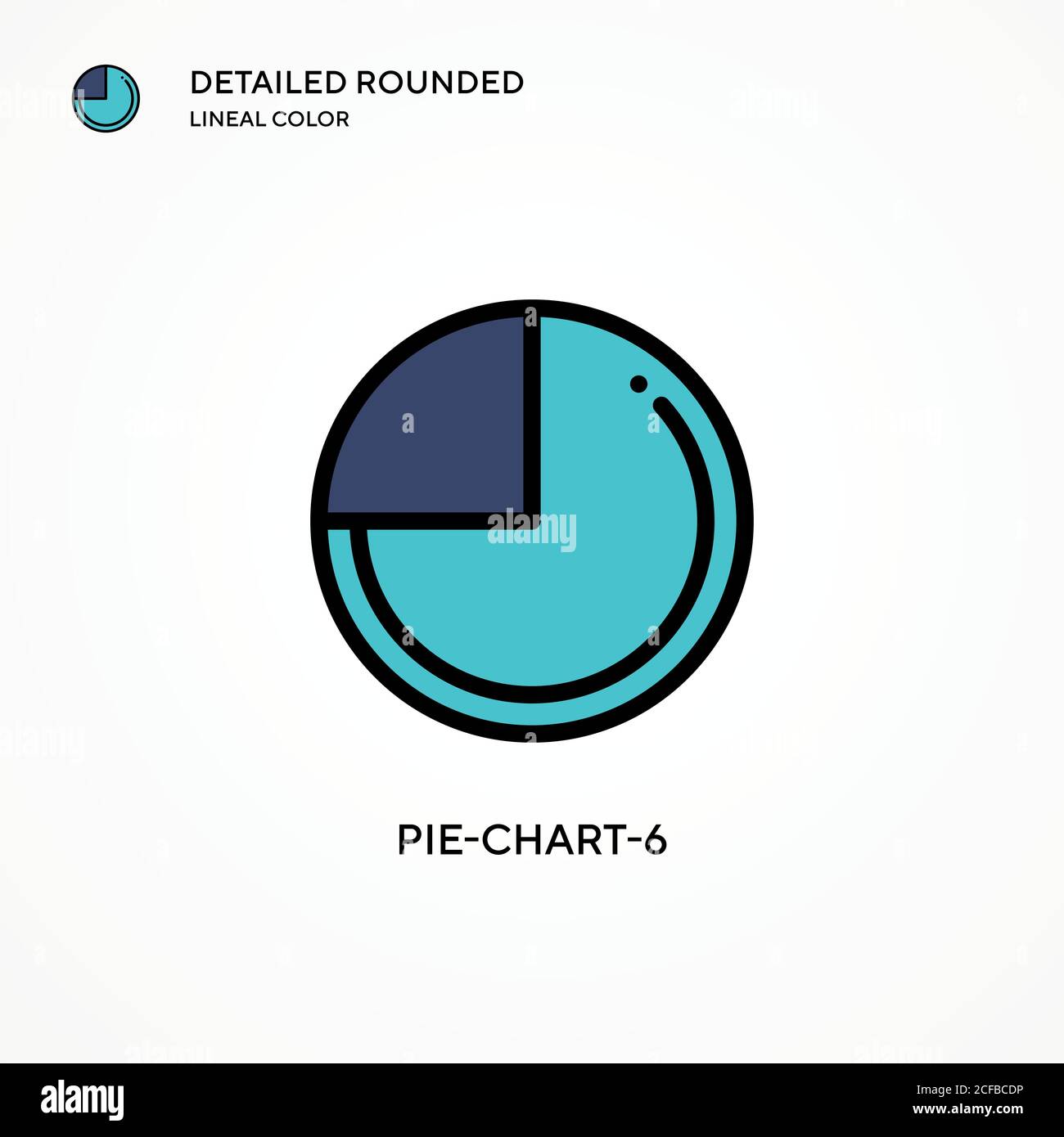 Pie-chart-6 vector icon. Modern vector illustration concepts. Easy to ...