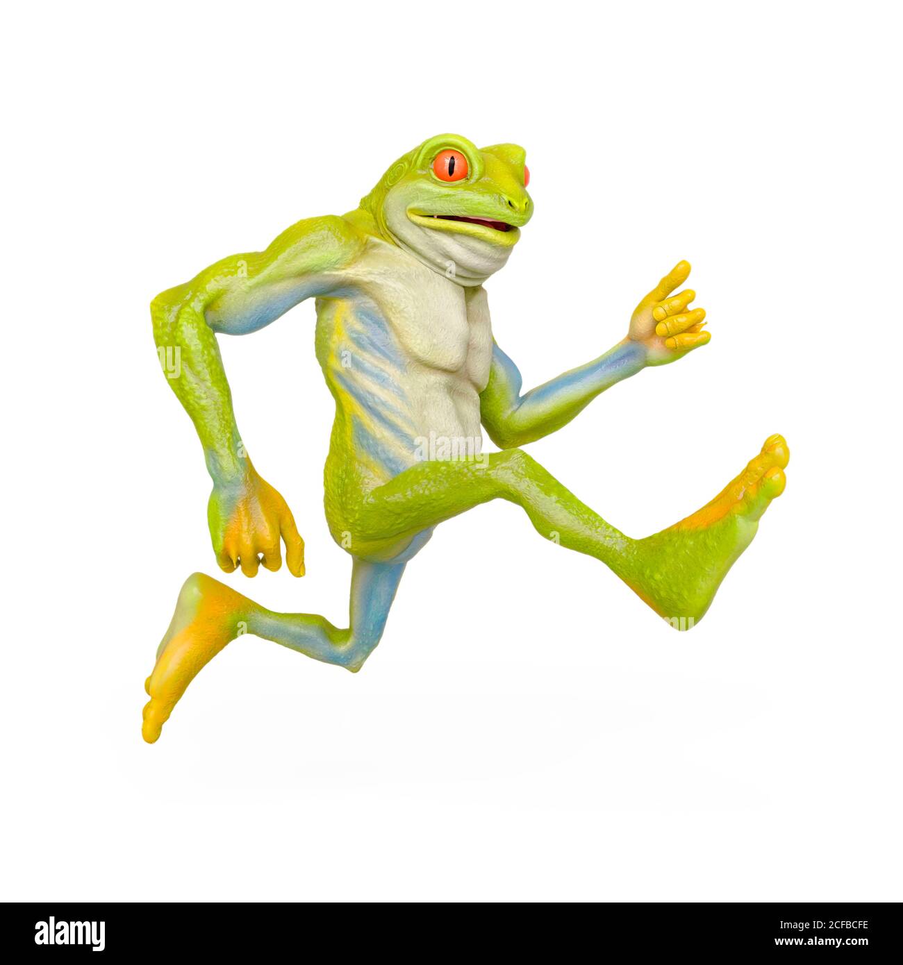 frog is running, 3d illustration Stock Photo - Alamy