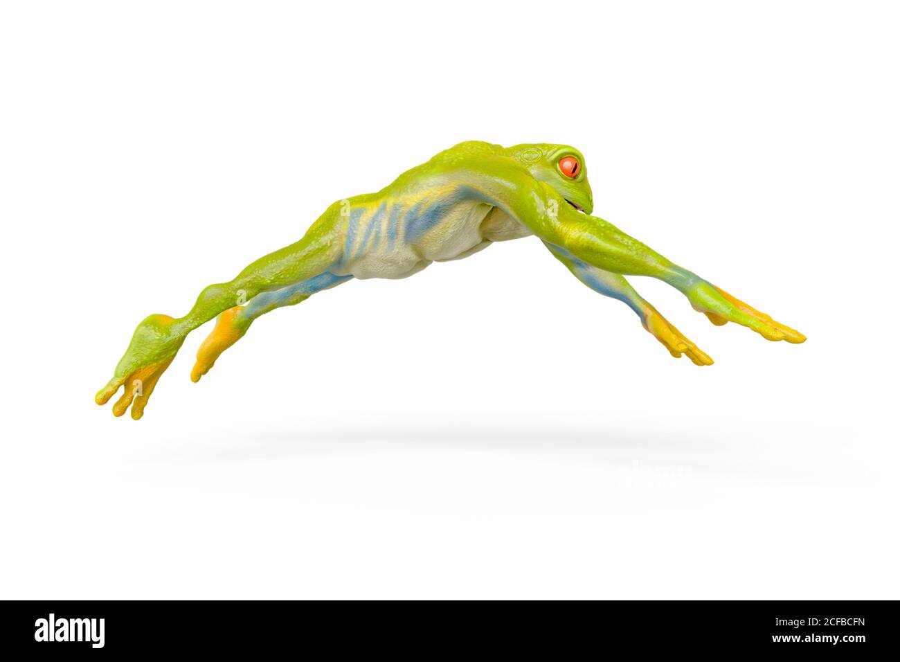 Cute Frog Jumping White Background High Resolution Stock Photography ...
