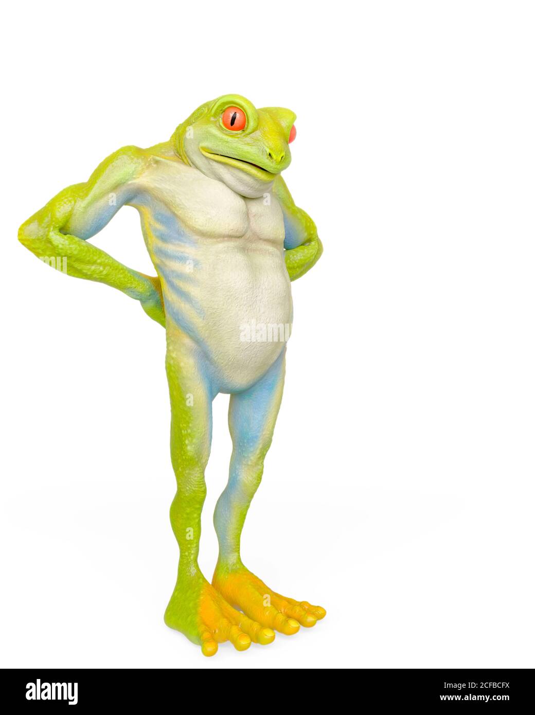 frog is looking down, 3d illustration Stock Photo - Alamy