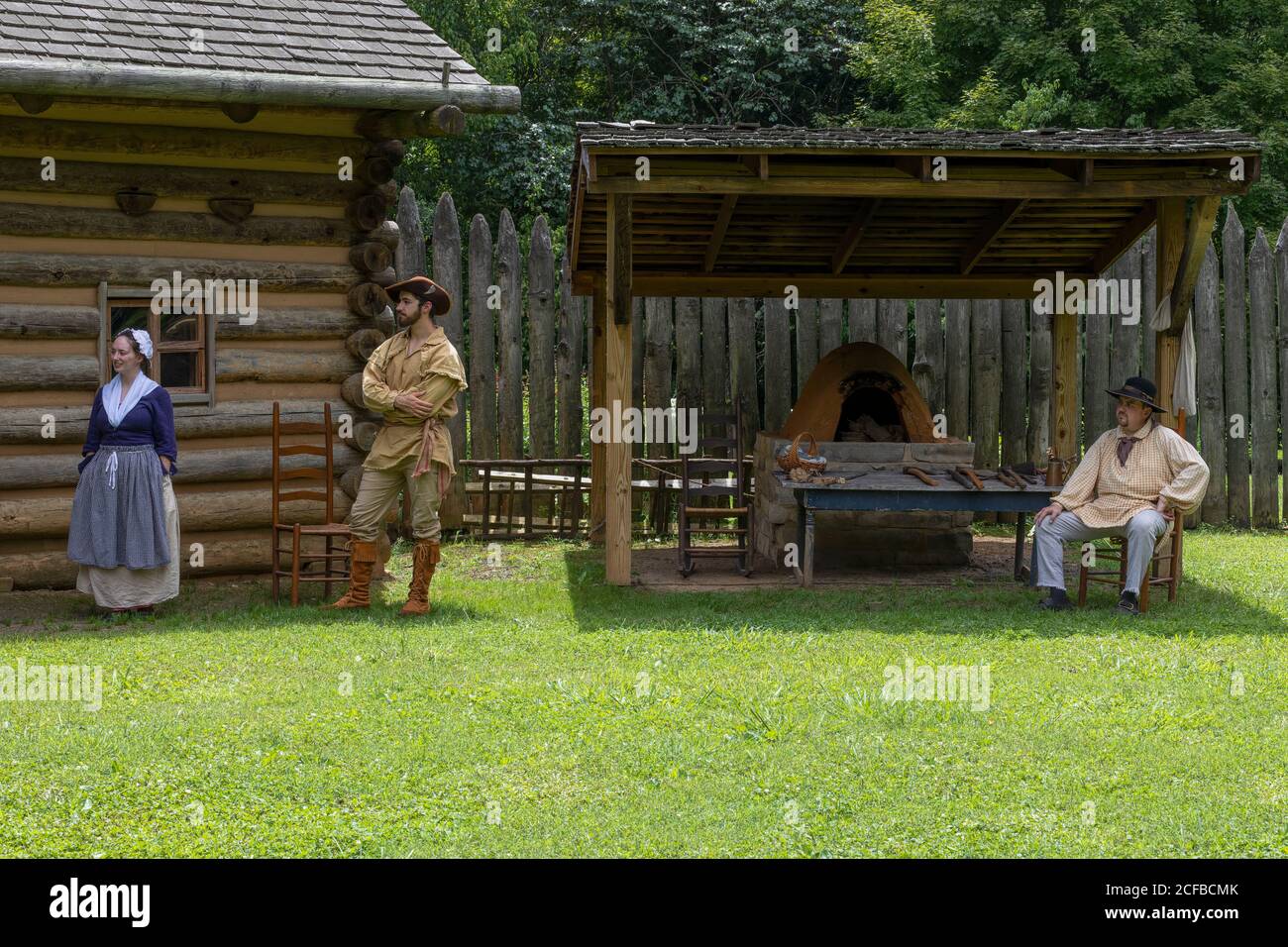 Elizabethton, Tennessee, USA - August 22, 2020: Park volunteers dress ...