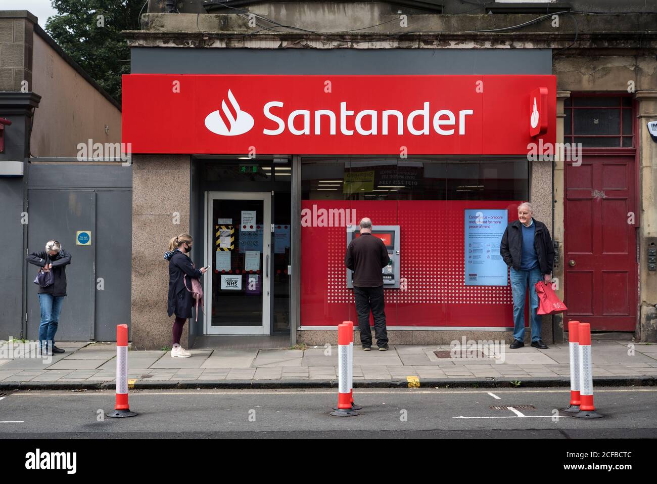 Pavement widening measures outside a branch of Santander on Morningside ...