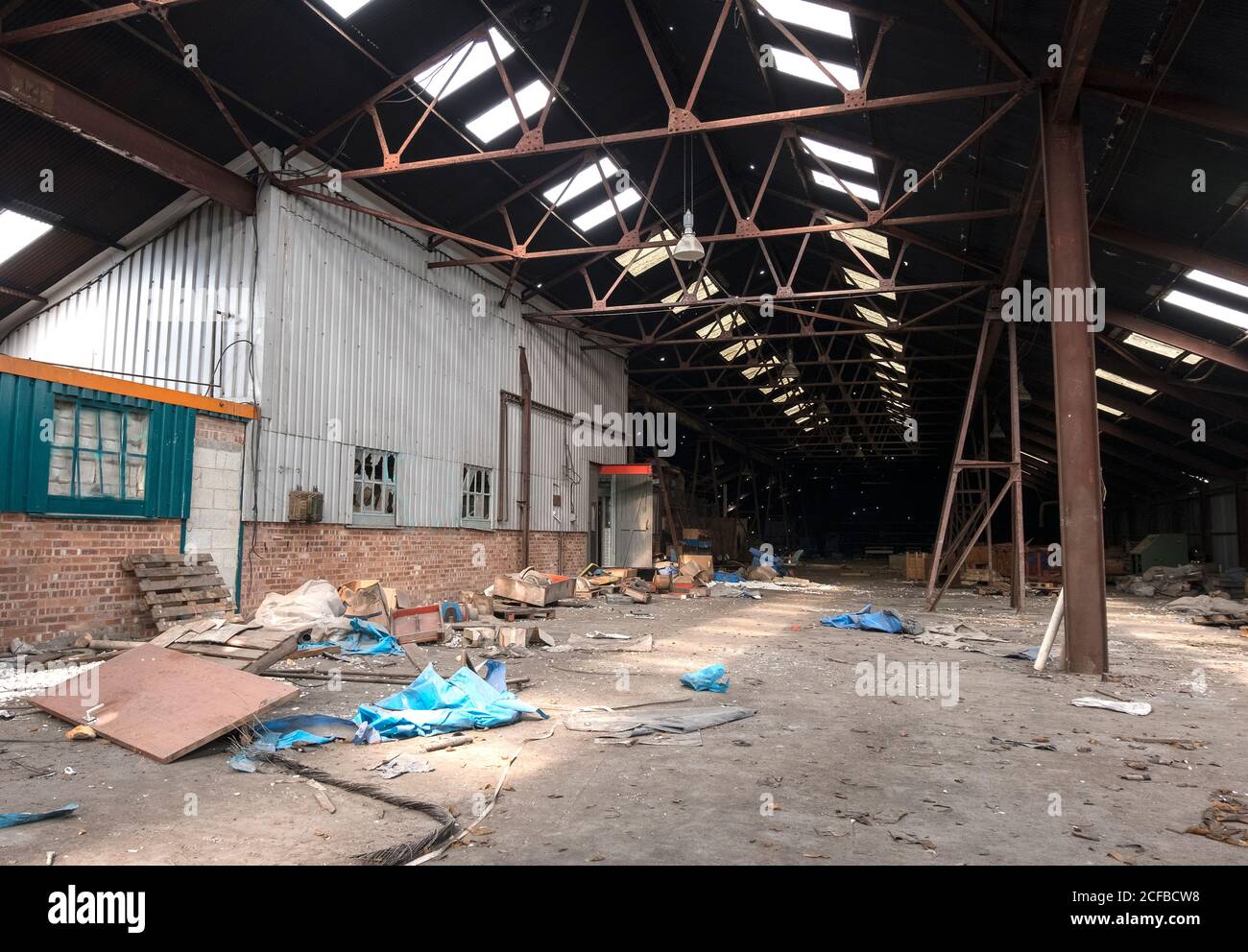Interior of an abandoned factory Stock Photo - Alamy