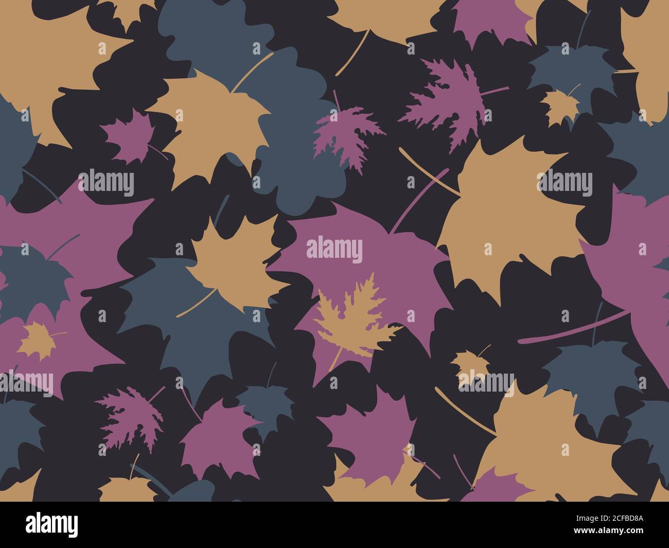 Autumn leaves seamless pattern. Falling leaves, leaf fall. Oak and ...