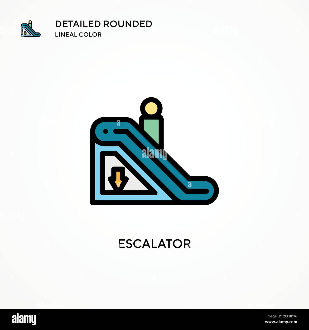 Escalator vector icon. Modern vector illustration concepts. Easy to ...