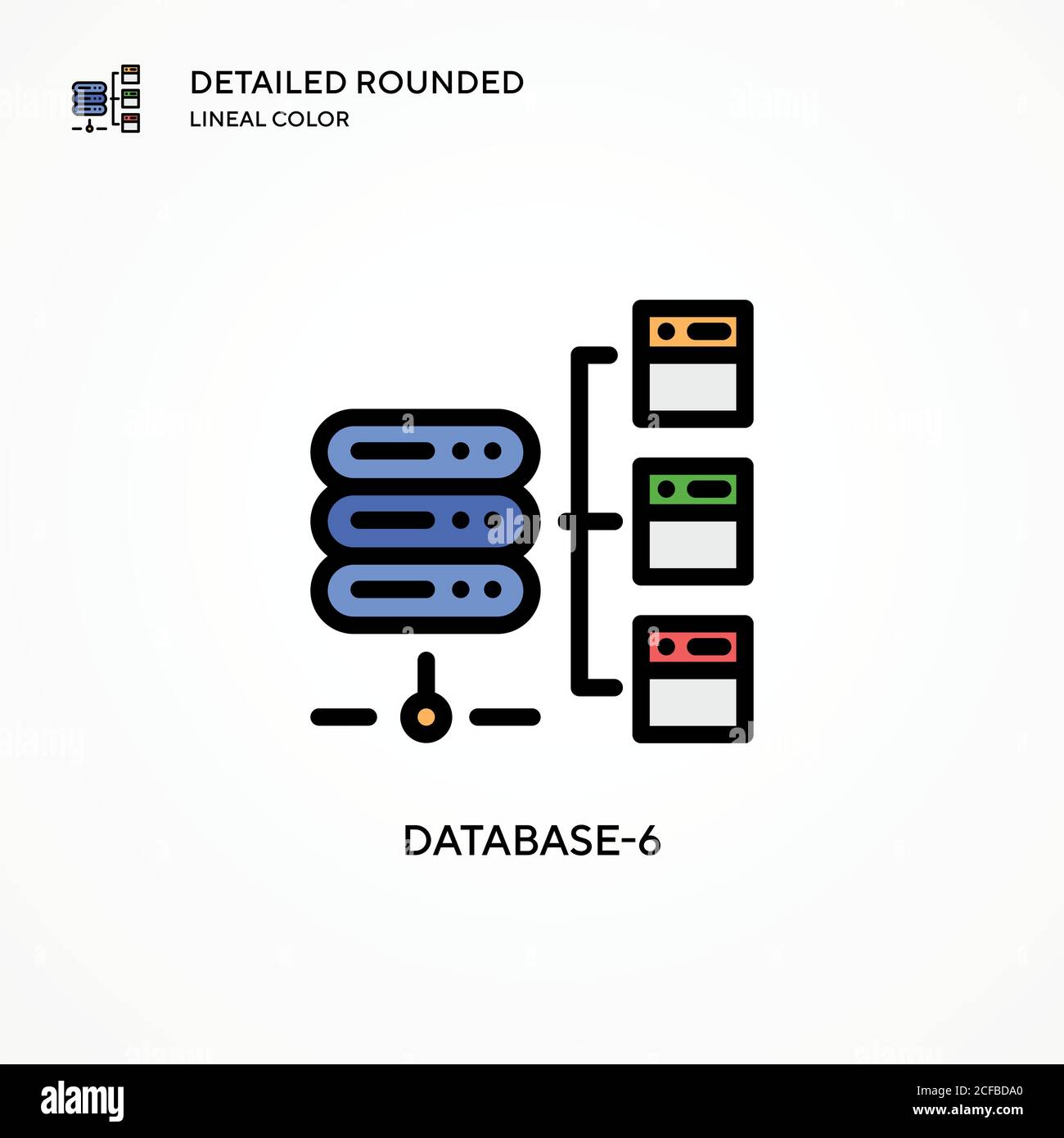 Database-6 vector icon. Modern vector illustration concepts. Easy to ...