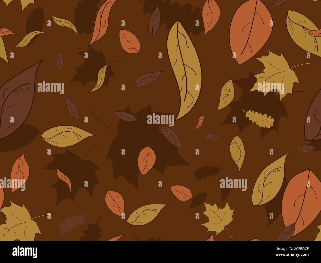 Autumn leaves seamless pattern. Falling leaves, leaf fall. Oak and ...