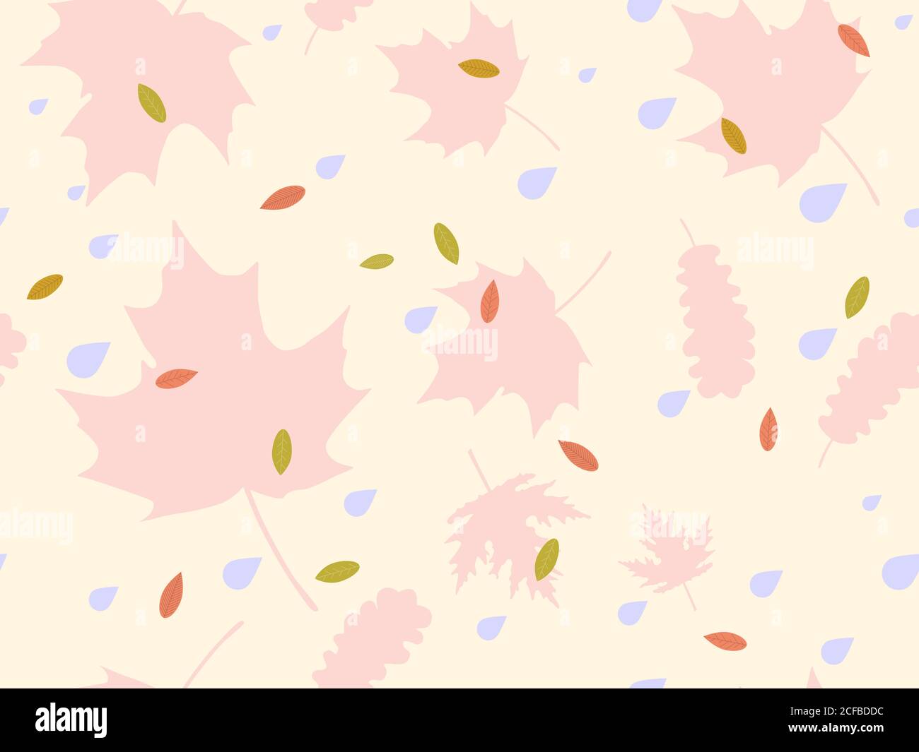 Autumn leaves seamless pattern. Falling leaves, leaf fall. Oak and ...