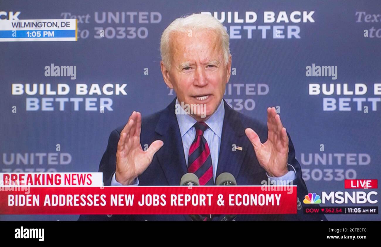 Wilmington, Delaware, USA. 04th Sep, 2020. Screen grab of MSNBC's ...