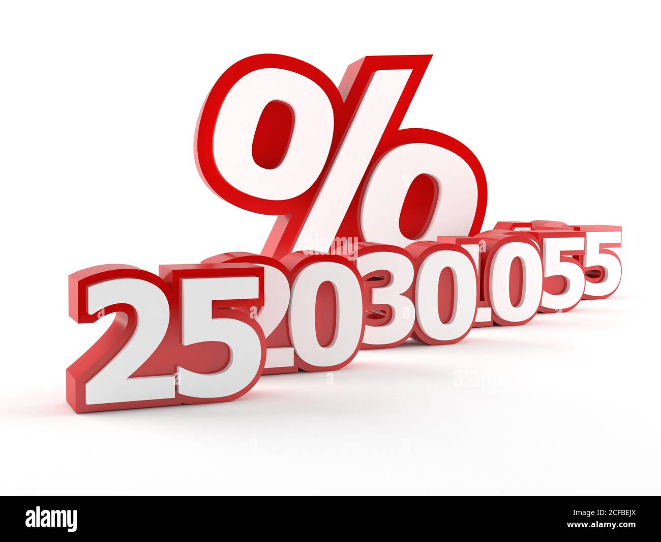 Percent symbol with numbers isolated on white background Stock Photo ...