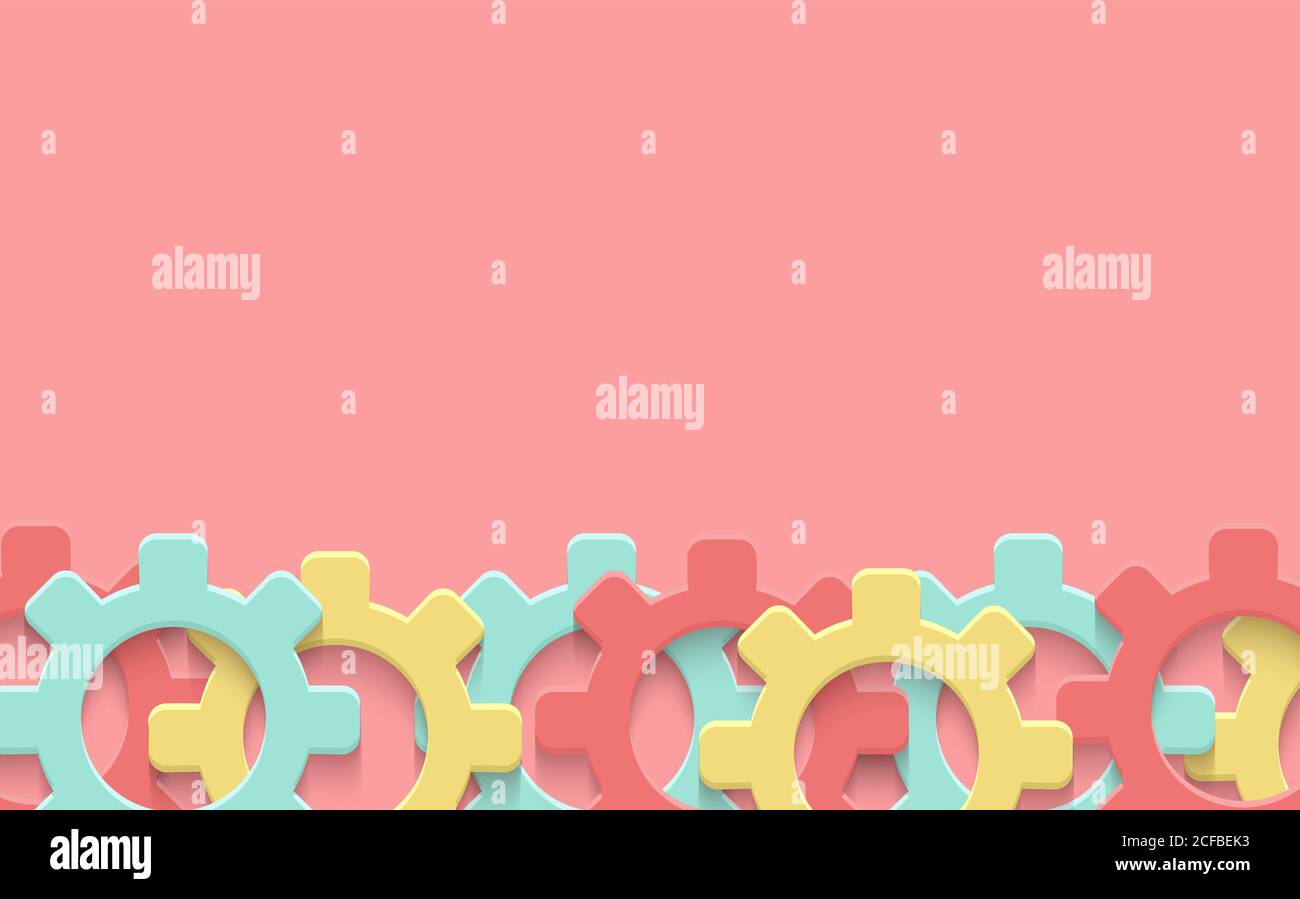 Vector cogs gear colorful art background. Technology clipart Stock ...
