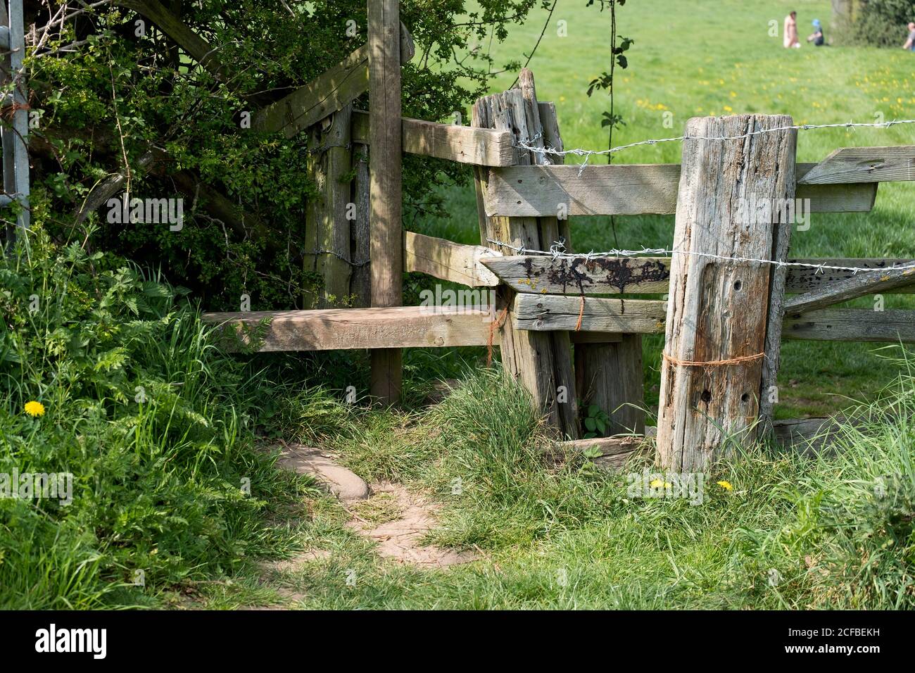 Old rustic field stile example Stock Photo - Alamy