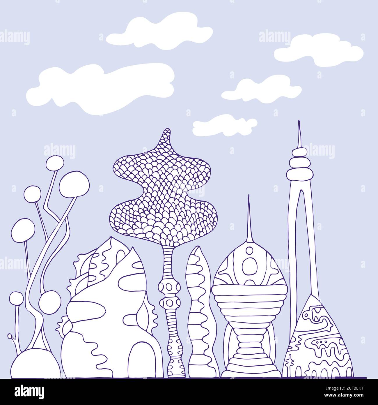 Futuristic City Drawing